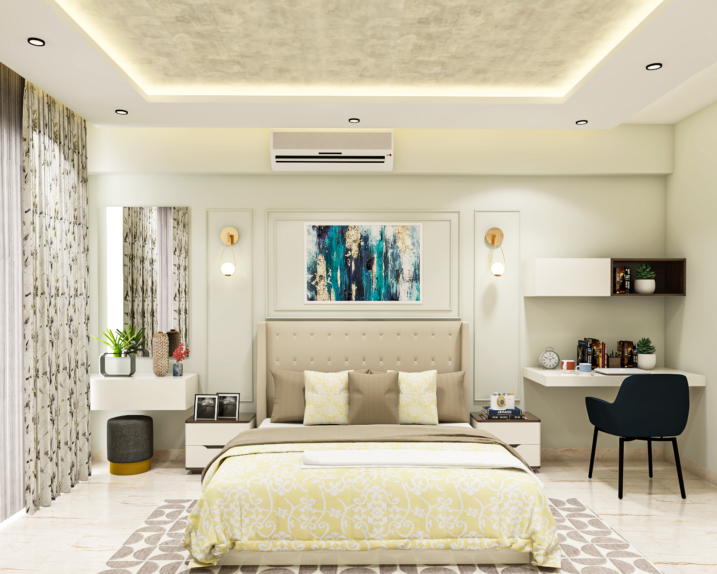 False Ceiling Design for Spacious Room | Livspace