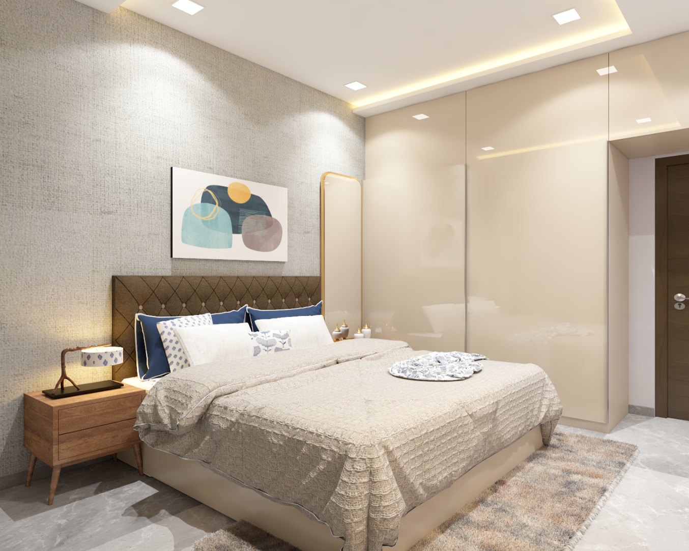 Simple And Spacious Modern Master Bedroom Design | Livspace