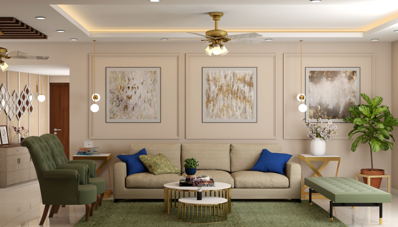 Spacious Living Room With Modern Interiors | Livspace