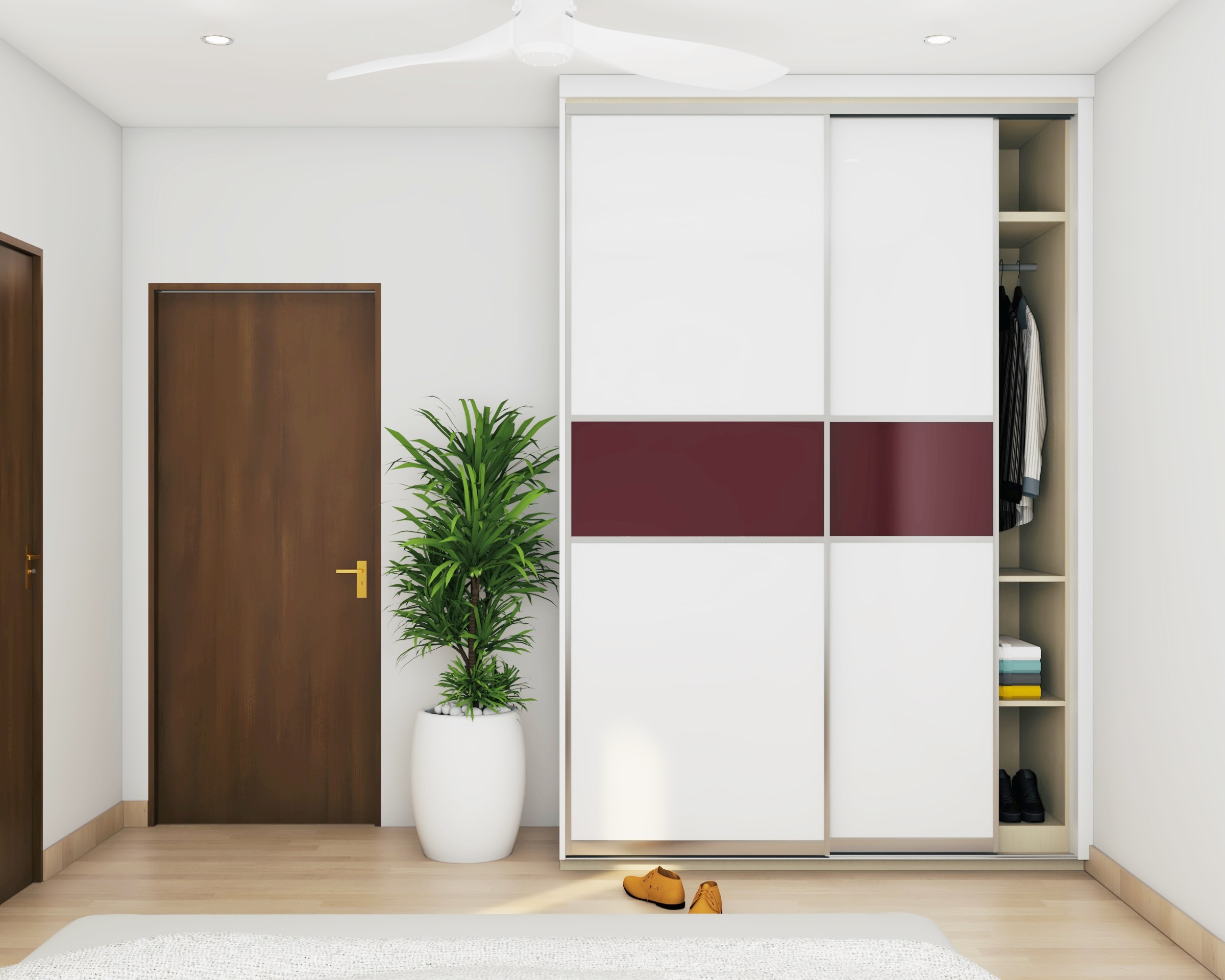 Contemporary Spacious White Toned Wardrobe Design | Livspace
