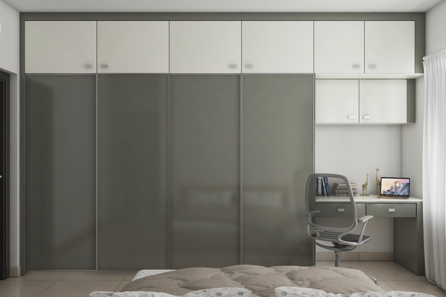 White and gray wardrobe store