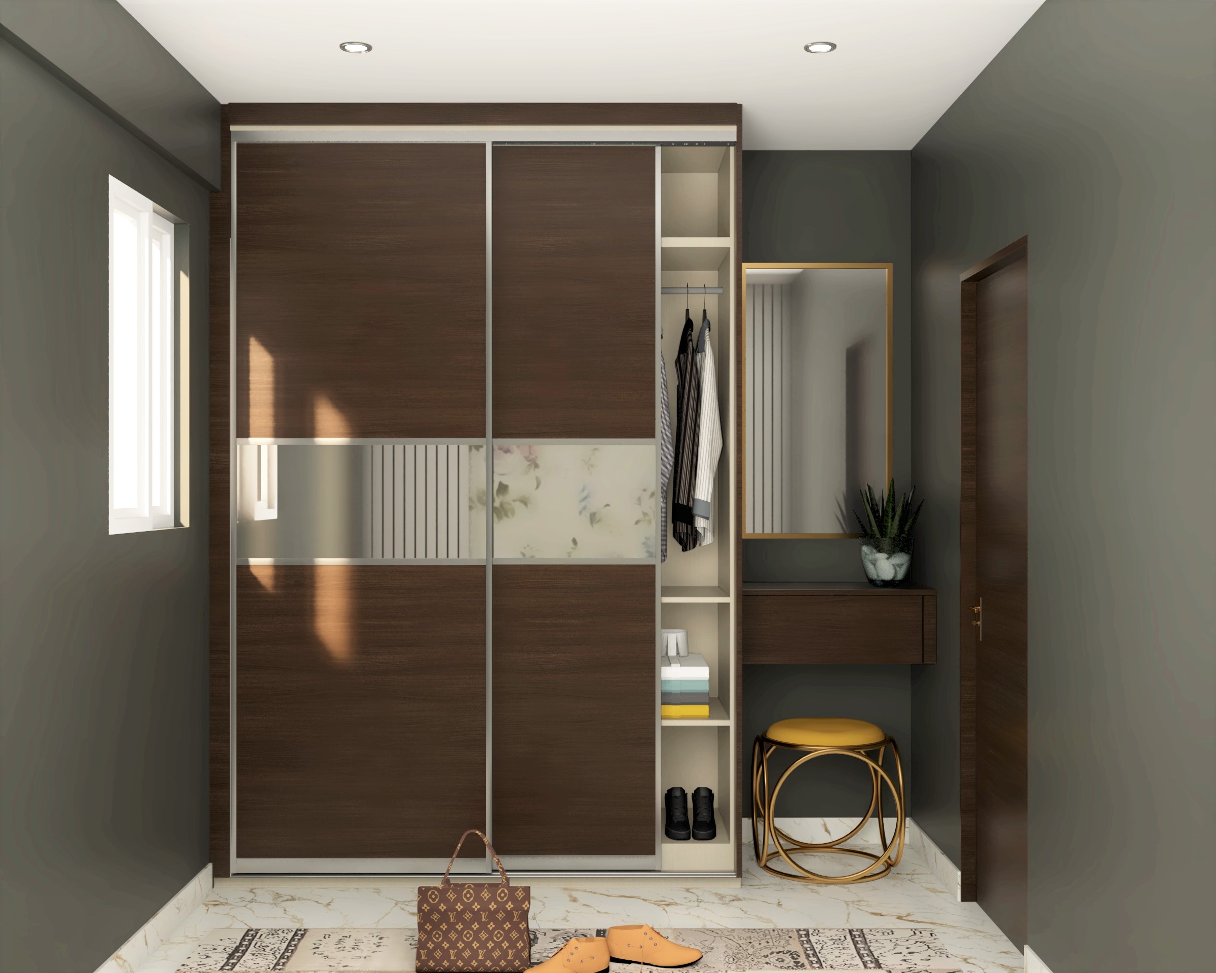 Modern Wardrobe Design With Compact Interiors And Wood Laminates | Livspace