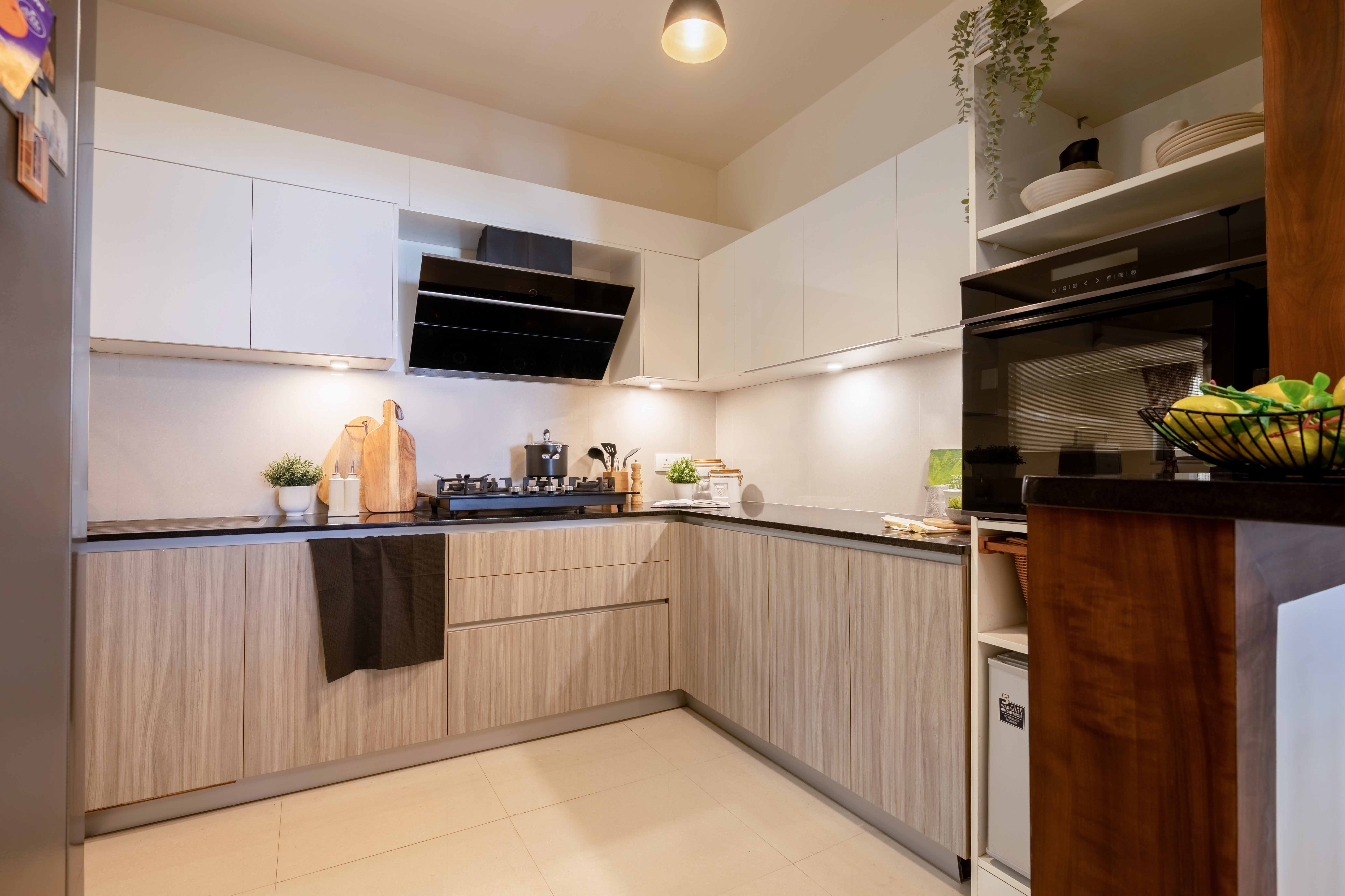 Glossy Beige Ceramic Tile Design | Livspace