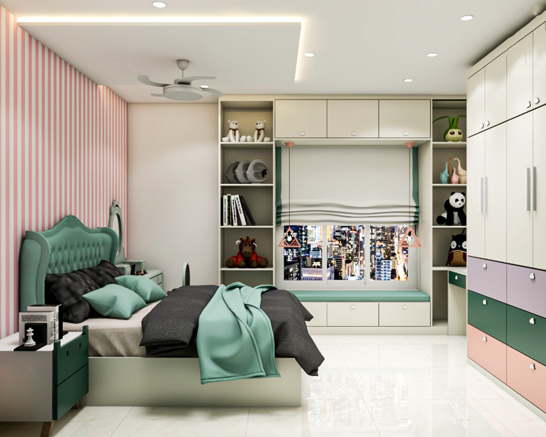 Modern Single-Layered Ceiling Design With POP | Livspace