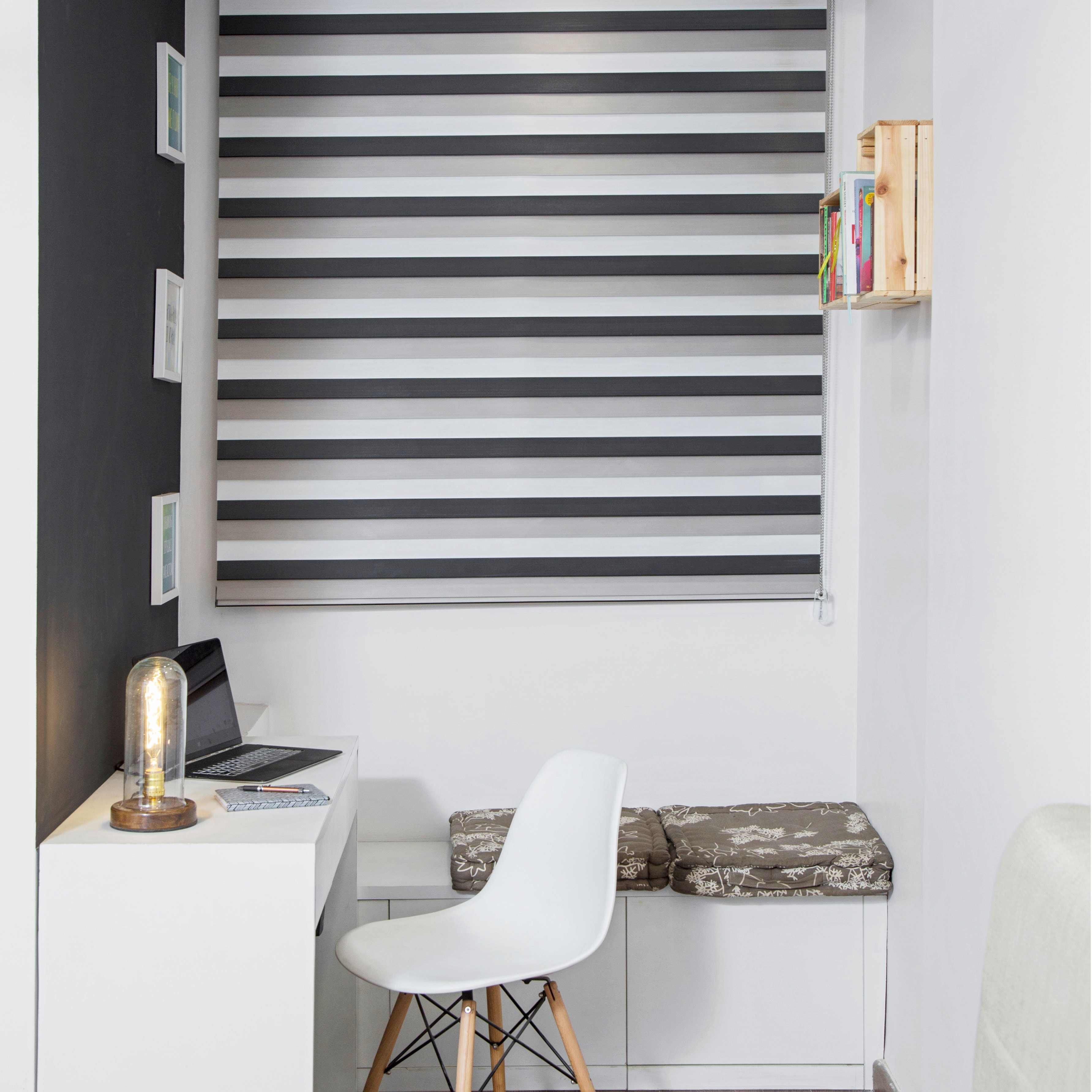 Spacious Home Office Design With A Frosty White Study Table - 4X4 Ft ...