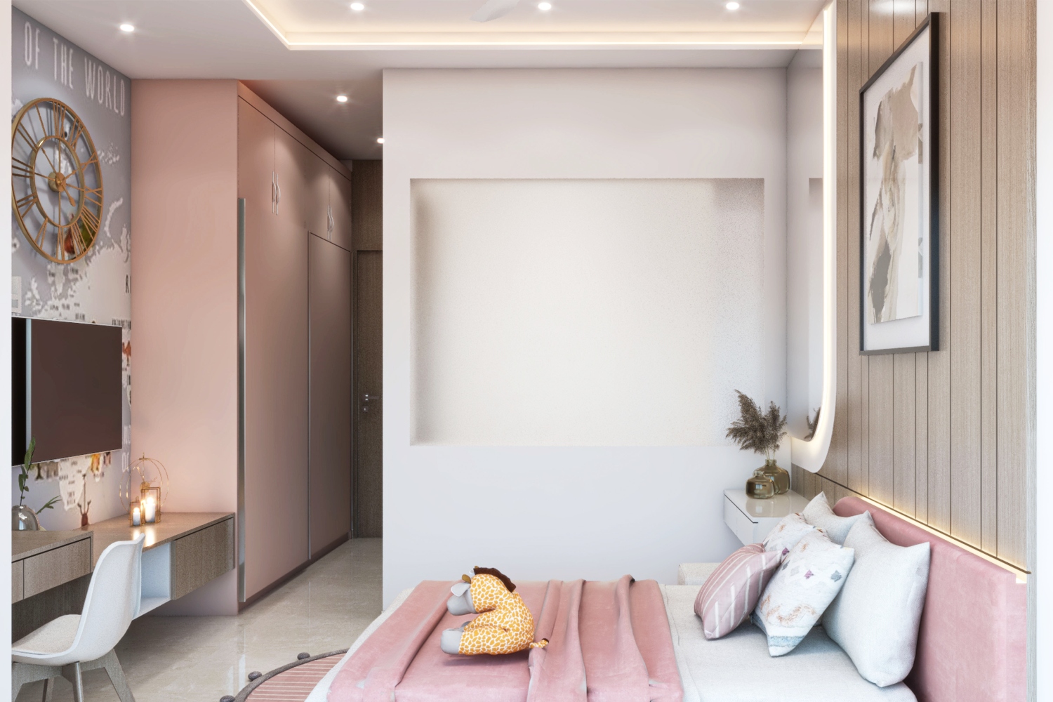 Compact Kids' Room Design With A Double Bed | Livspace