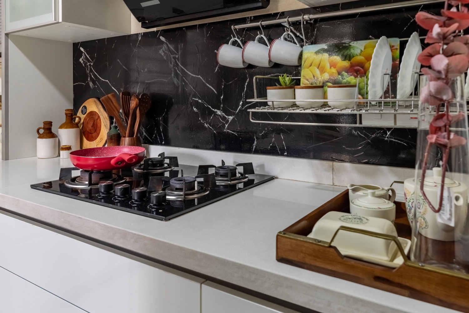 Modular Kitchen Design With A Quartz Countertop | Livspace