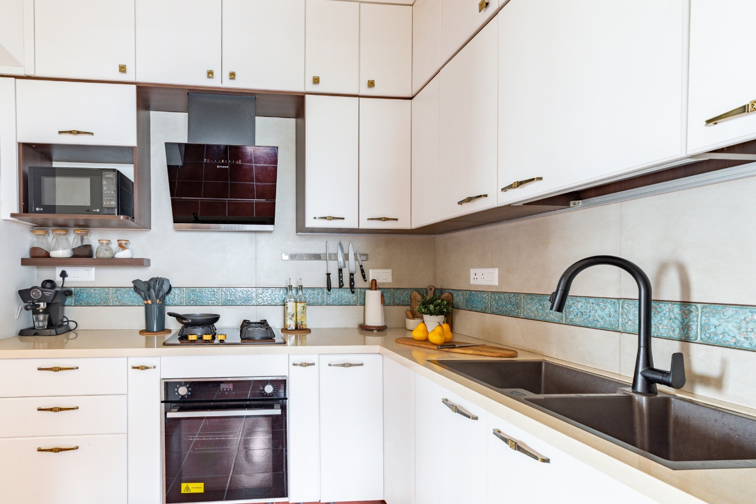 Modular Kitchen Design With Drawer And Loft Storage | Livspace