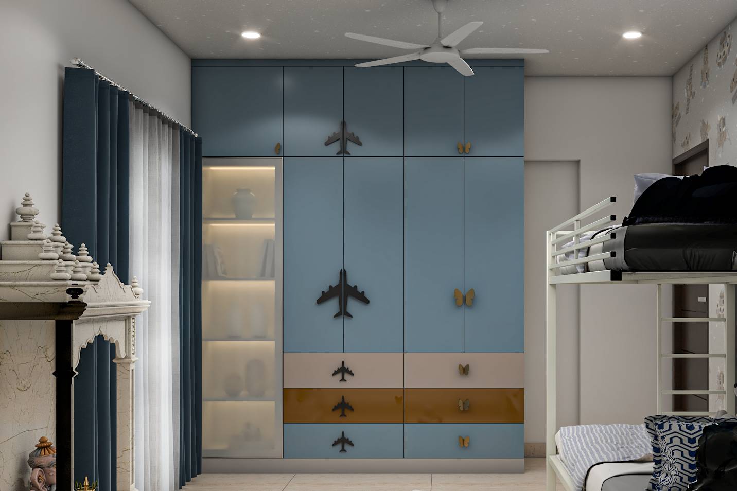 5-Door Wardrobe Design For Kids' Bedrooms | Livspace