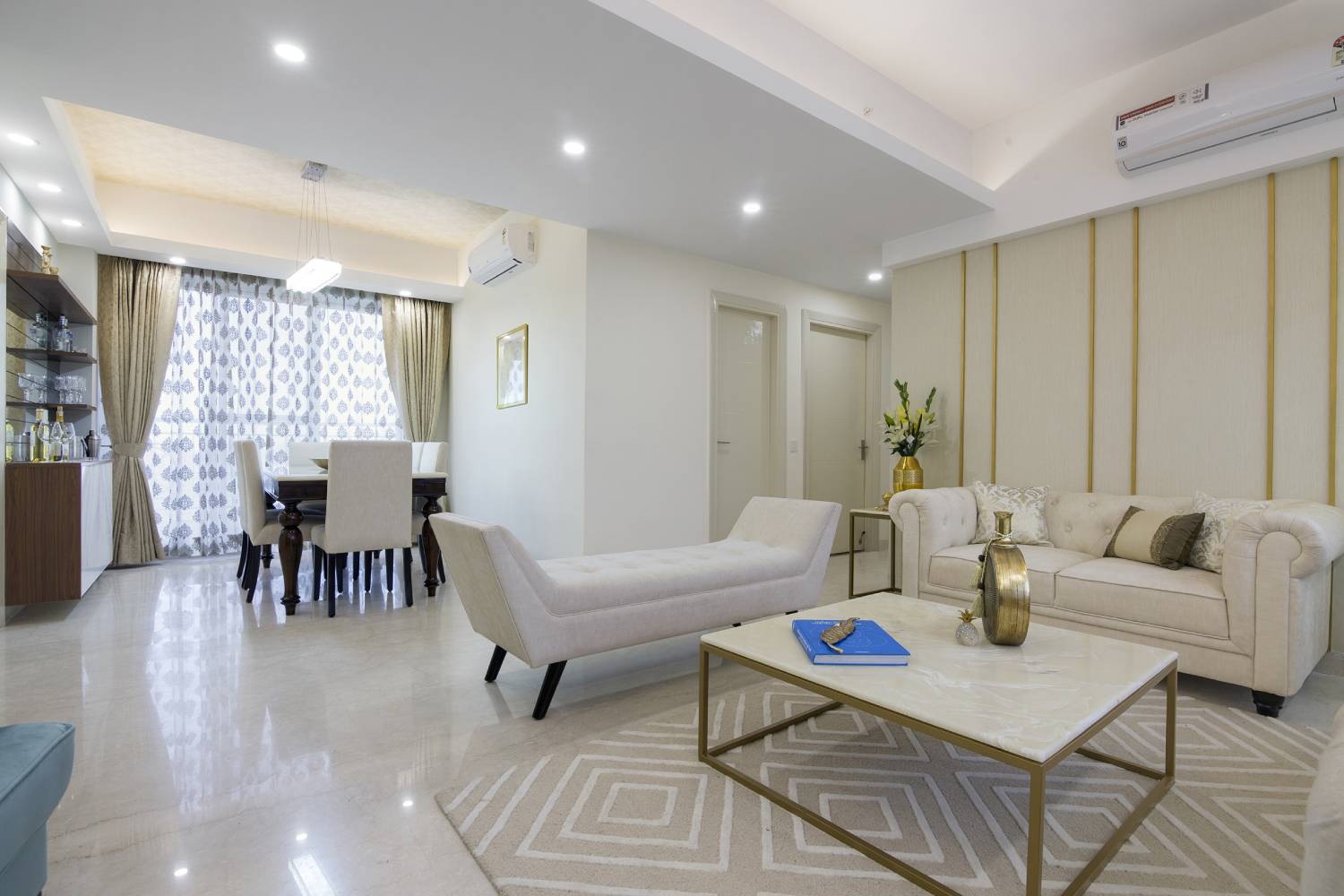 2BHK Gurgaon Flat Contemporary Design with Budget-Friendly Premium Wall ...