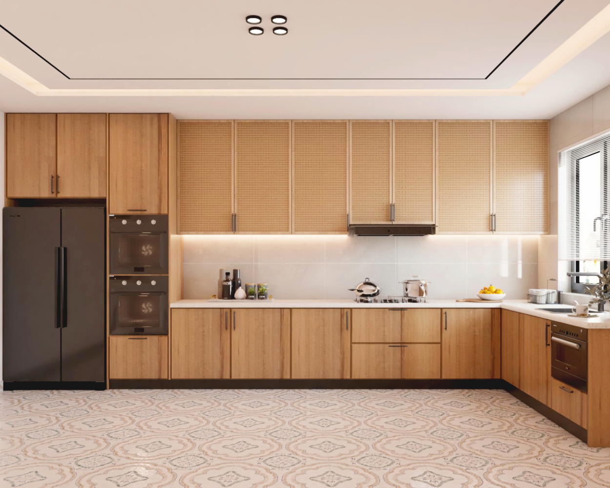 Spacious Gypsum Double-Layered Ceiling Design | Livspace