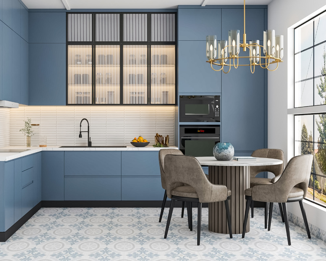 Multicolour Square Tiles Flooring Design: Contemporary Pattern with ...