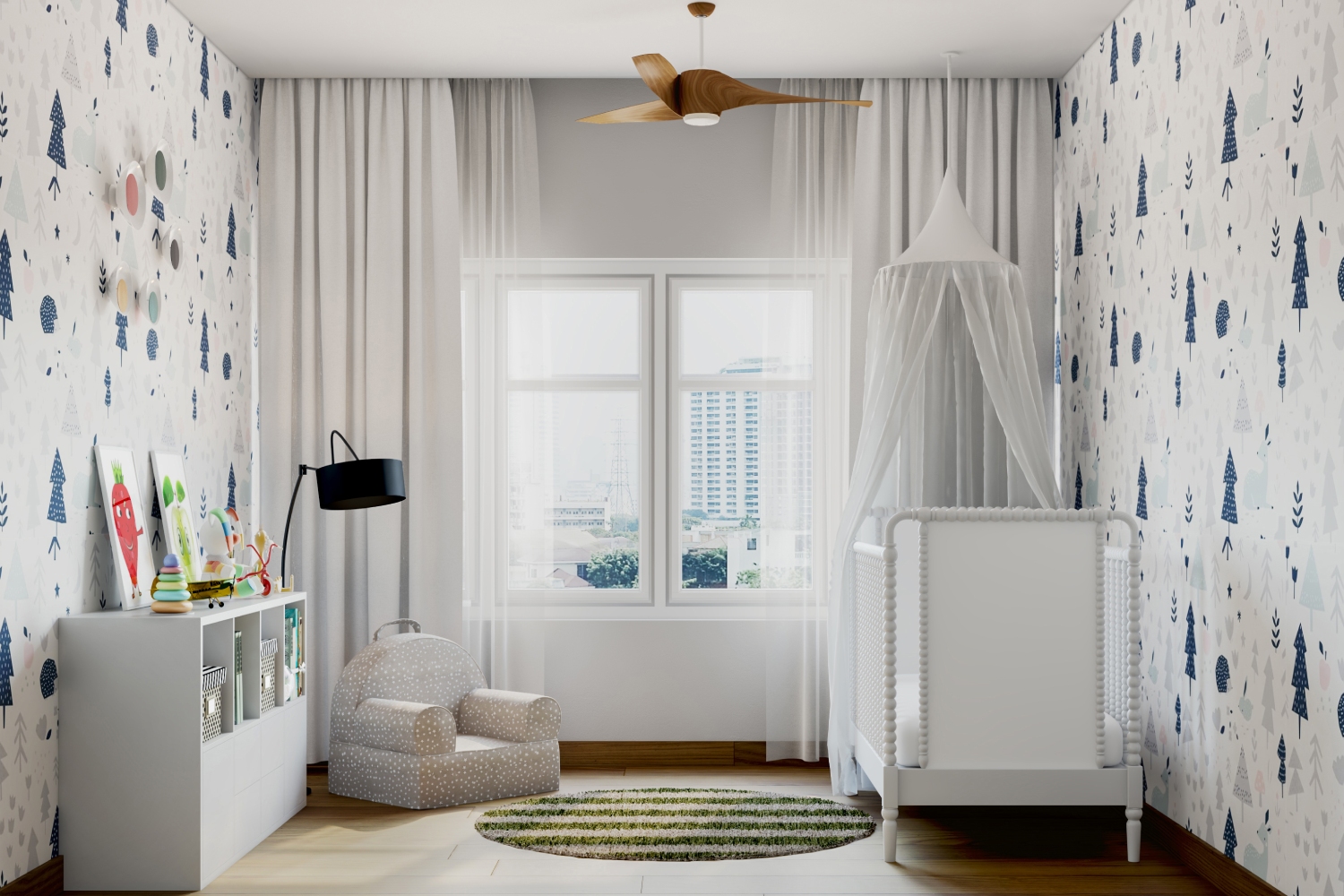 Baby's Winter Wonderland: Modern Kids Bedroom Design With Comfort ...