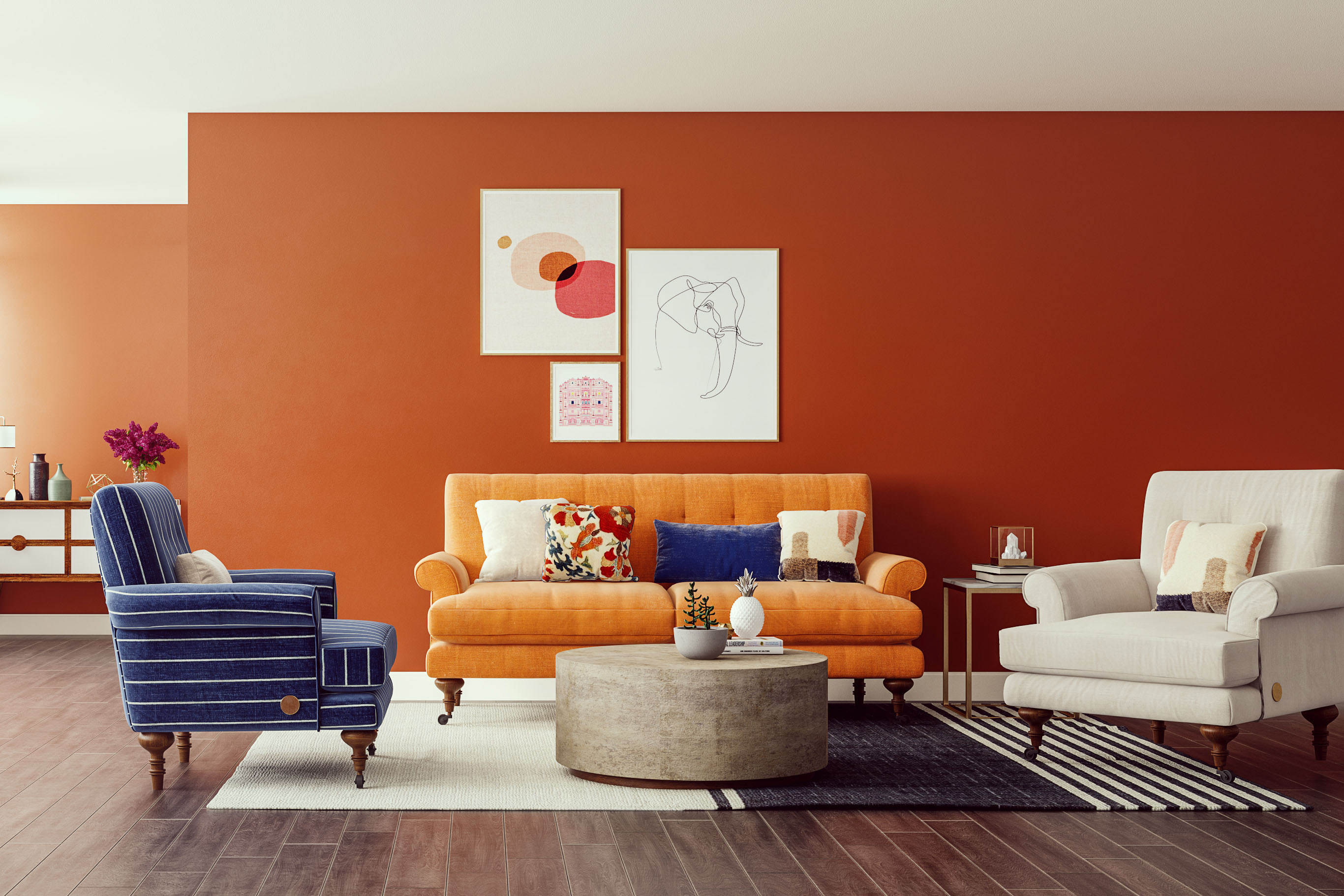 Orange Living Room Paint Schemes