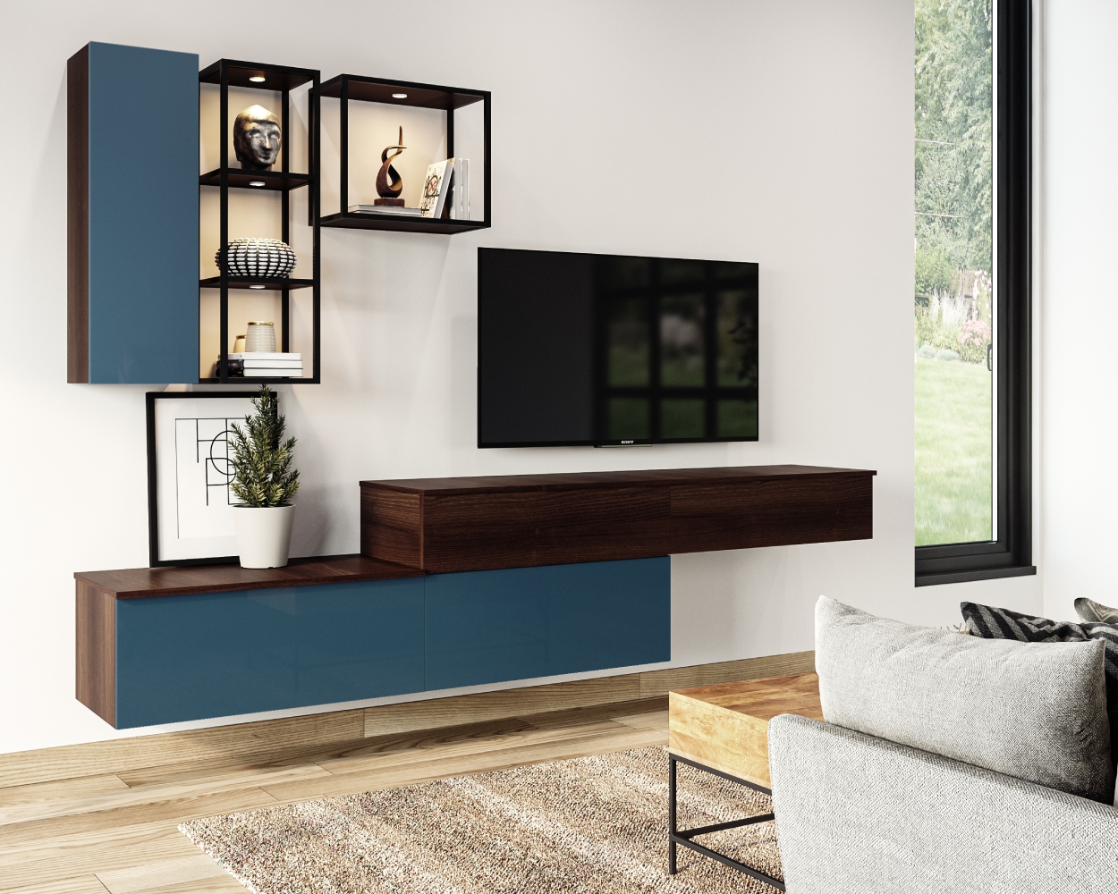 Spacious, Customisable and Modern TV Unit Design with Wall Mounted ...