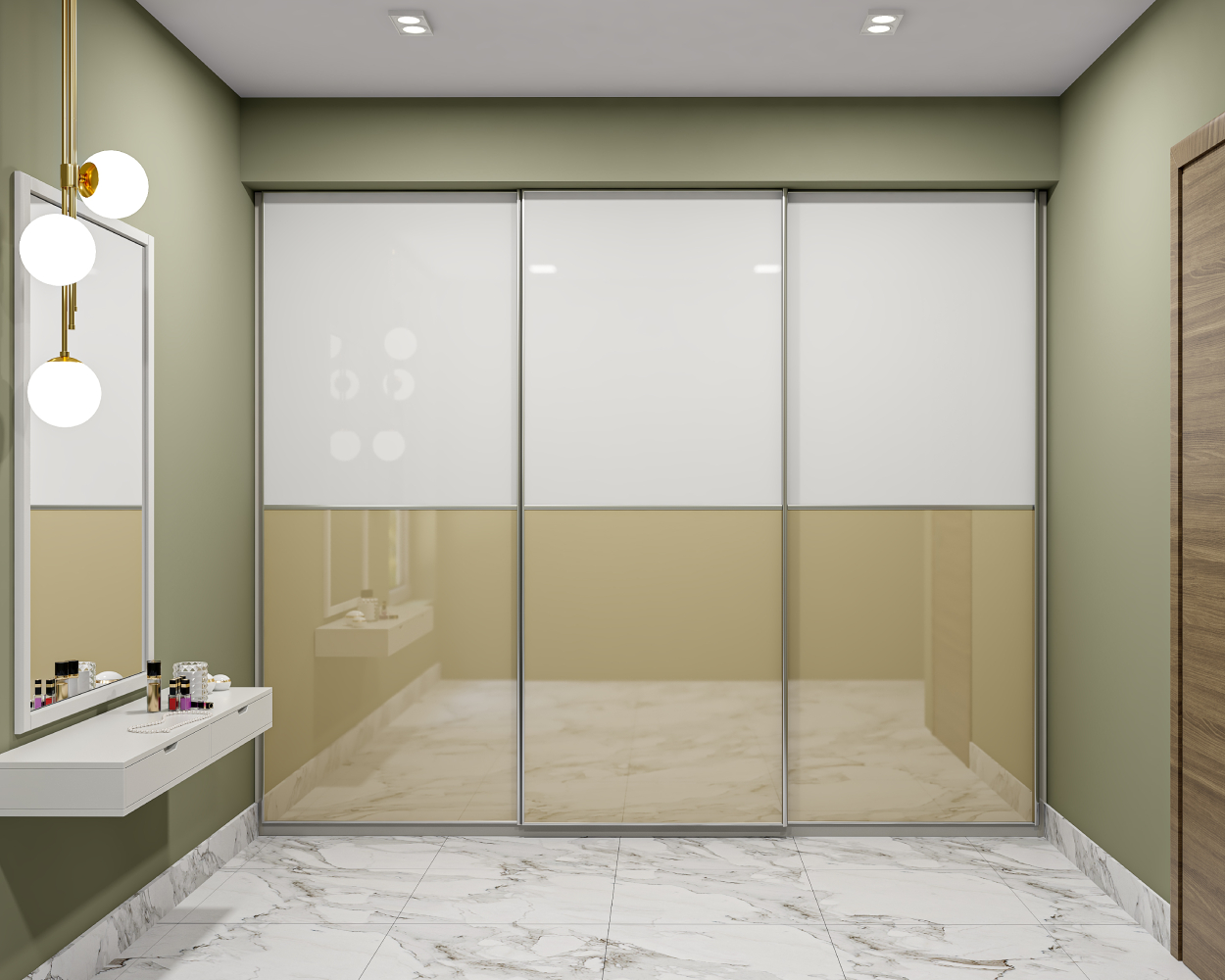 Space Saving Solution: Modern 3-Door Sliding Wardrobe Design | Livspace
