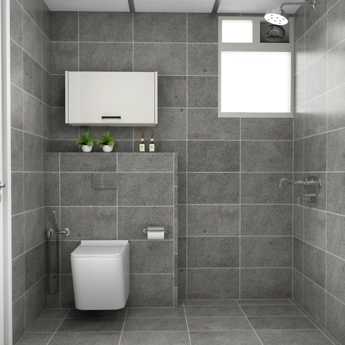 Spacious Bath Space With Simple Interiors | Livspace