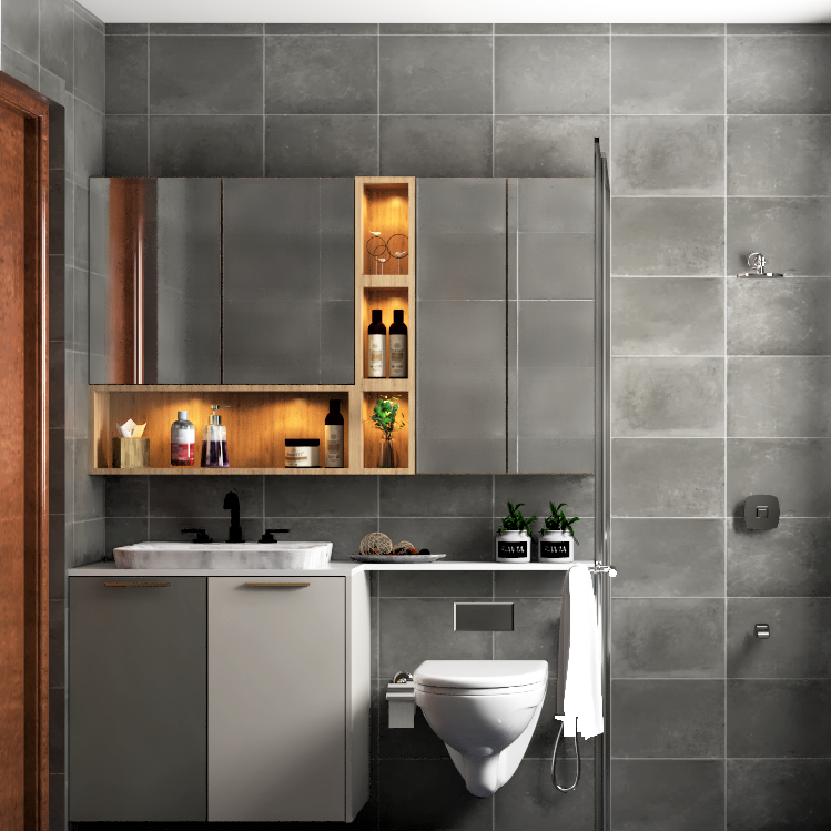 Well-Lit Bathroom With Spacious Interiors | Livspace