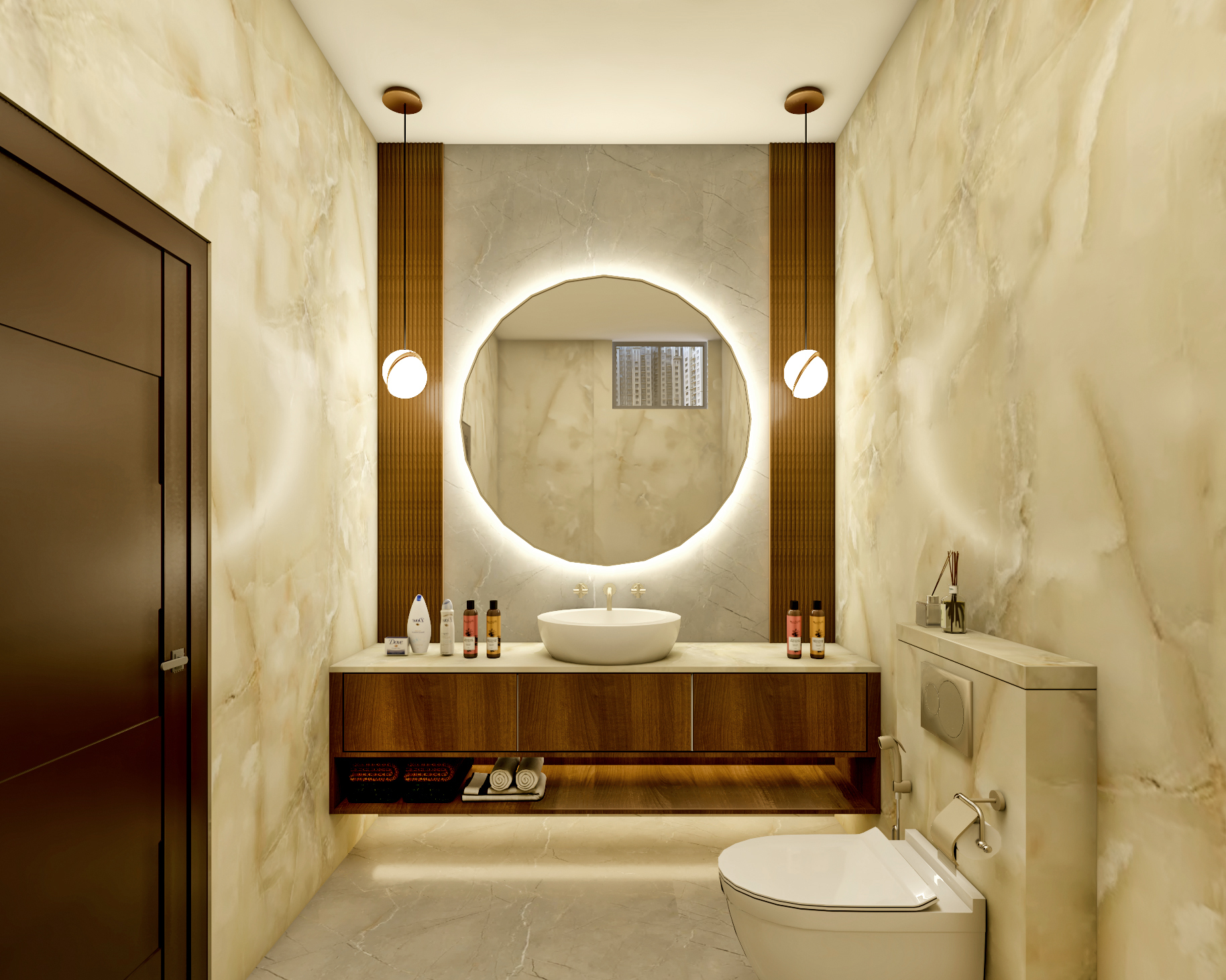 Well-Lit Contemporary Bathroom Ideas | Livspace