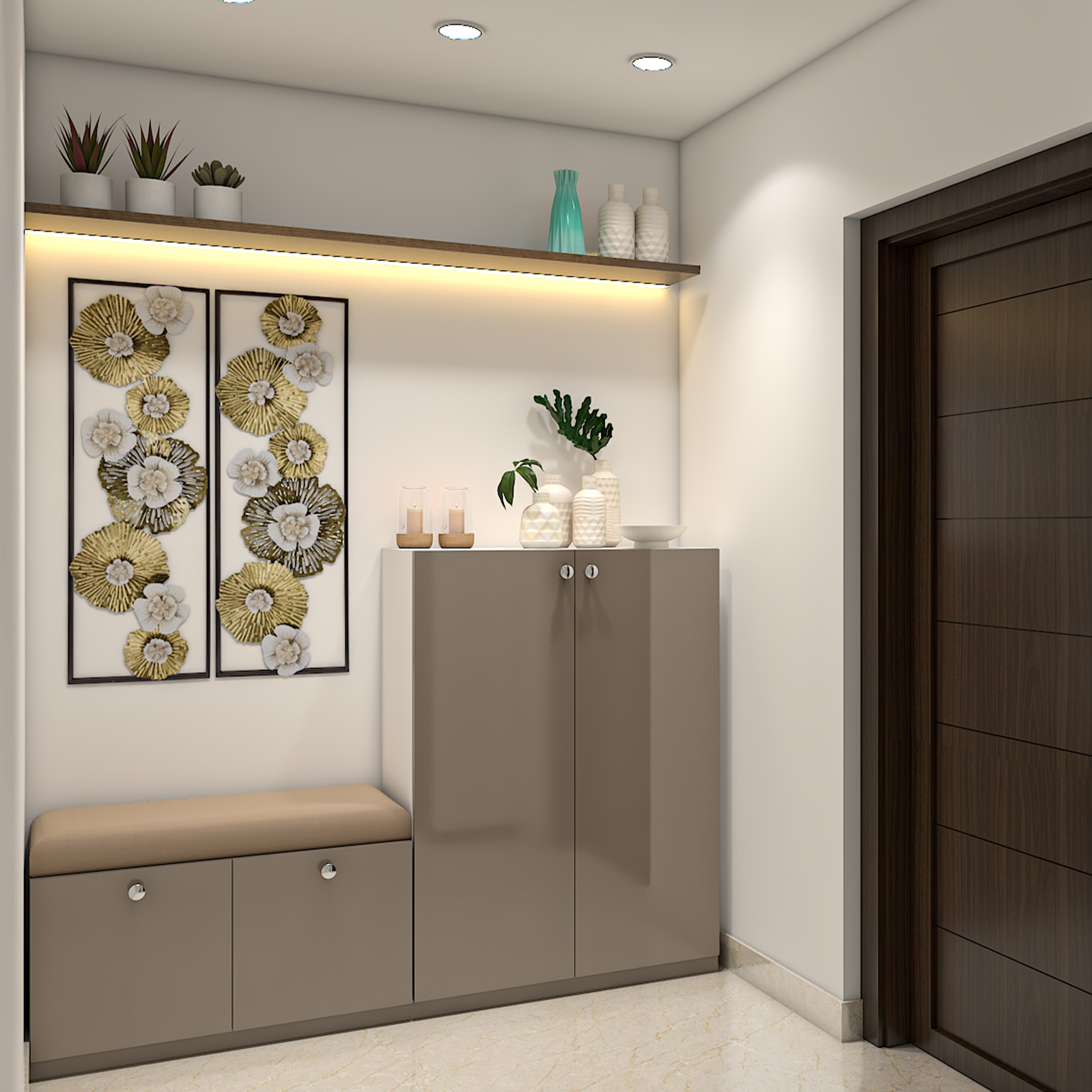 Well Planned Foyer Area | Livspace