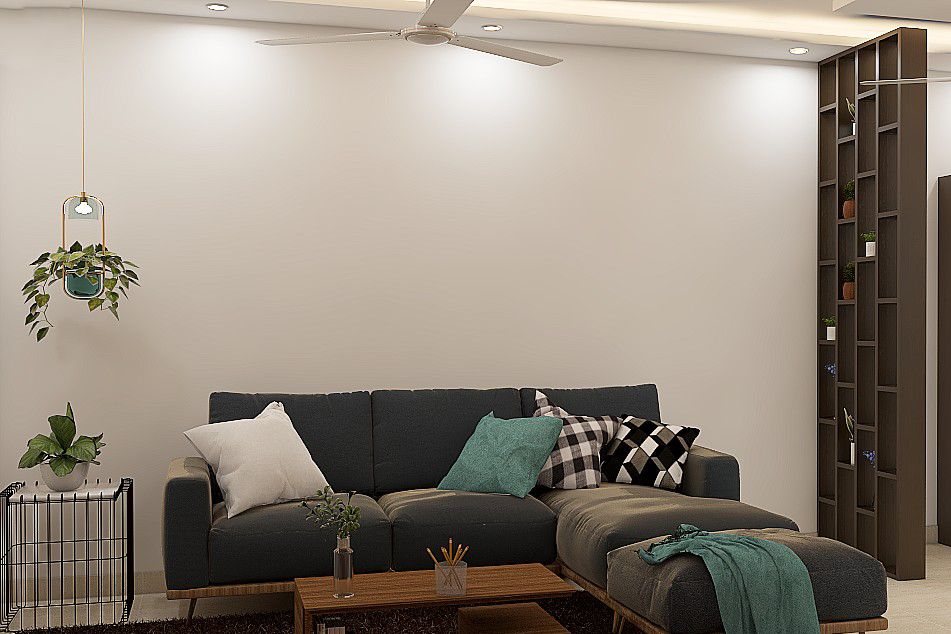 Contemporary Styled Convenient Design Spacious Living Room | Livspace