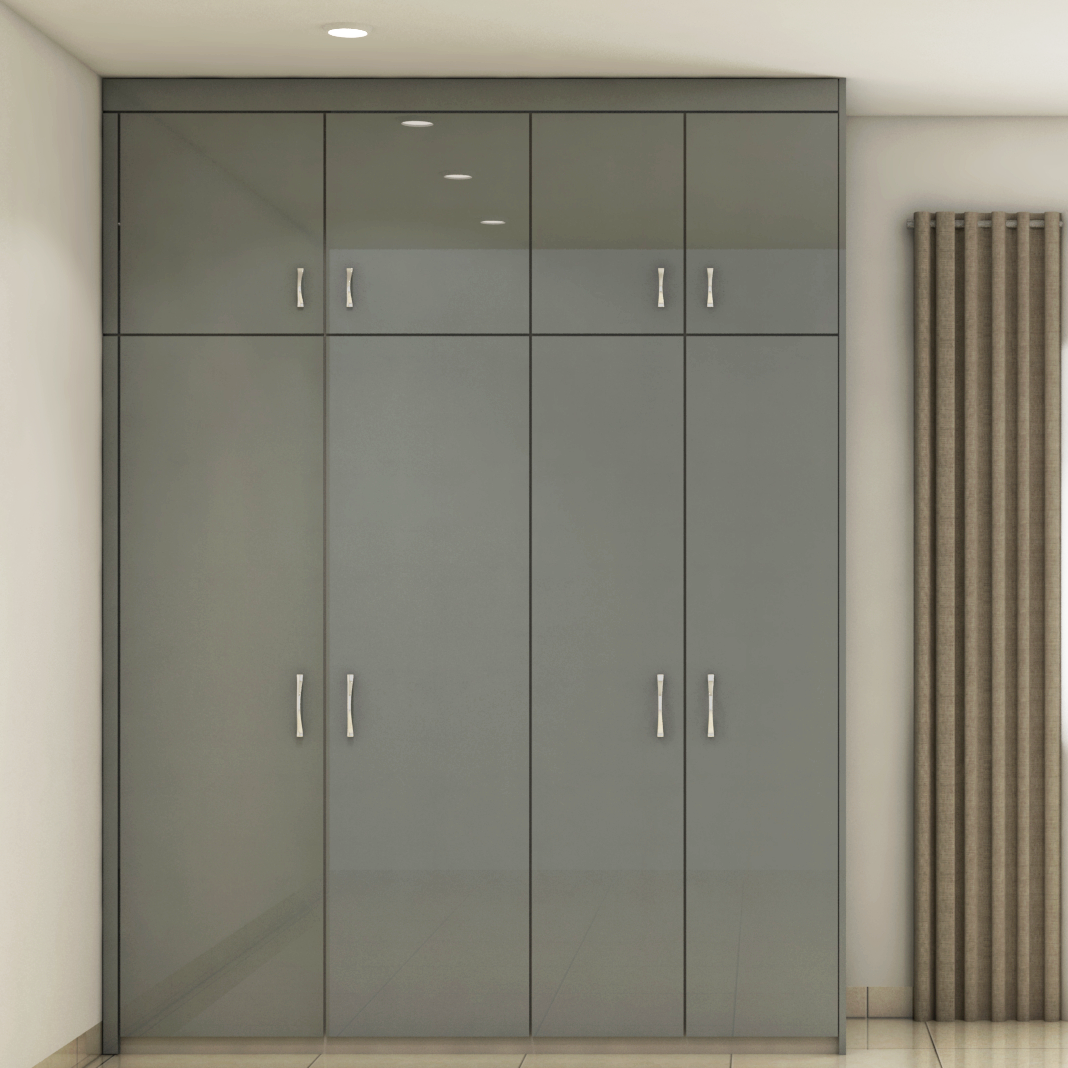 Compact and Modern Wardrobe in Subtle Colours of Grey | Livspace