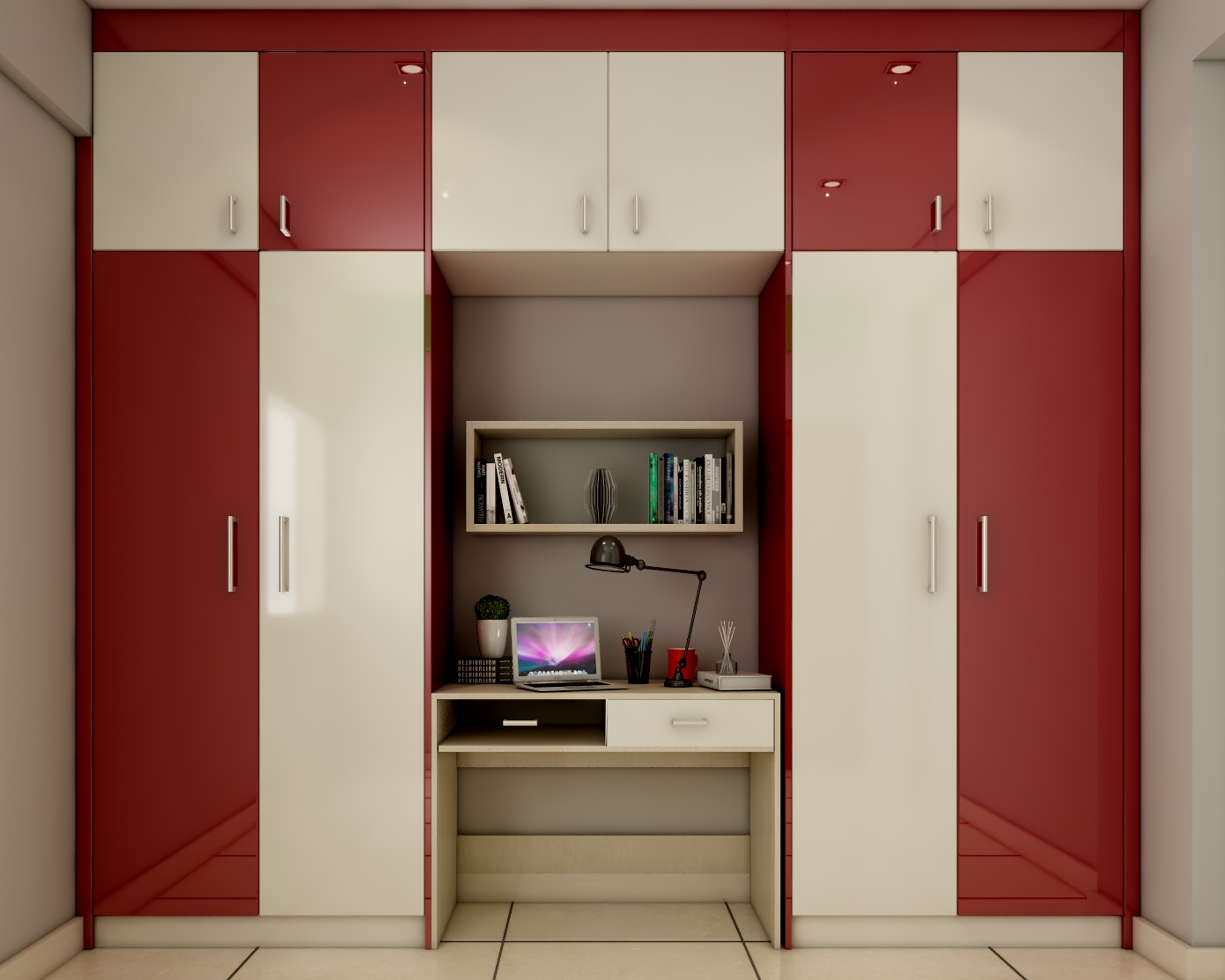 Red and white wardrobe store