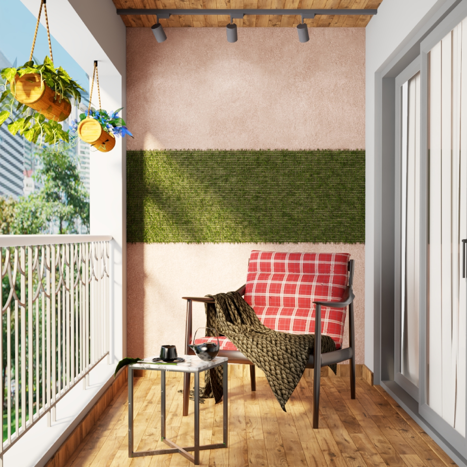 For Rental Low Maintenance Compact Modern Balcony Design | Livspace