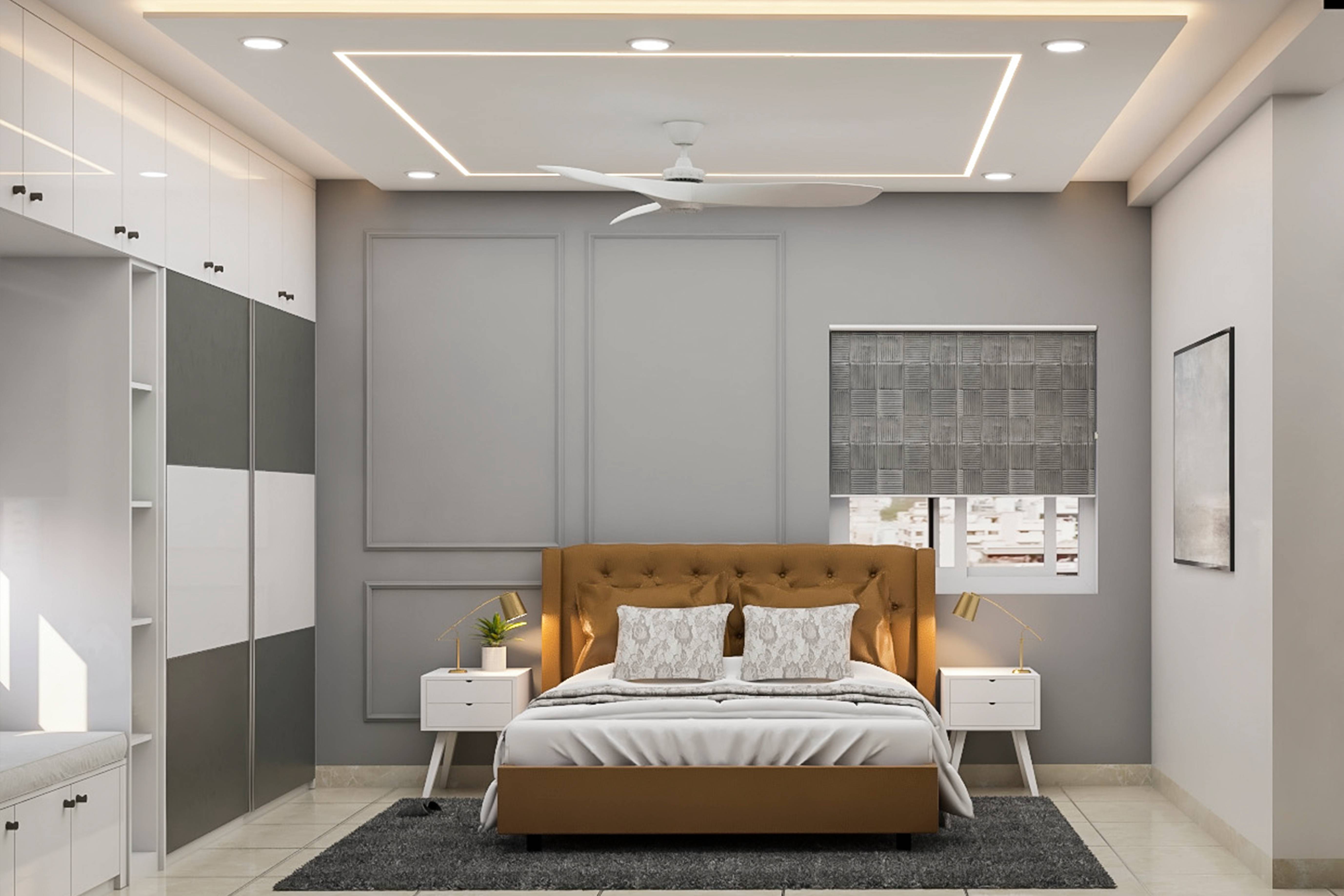White False Ceiling Designs With Strip Lights | Livspace