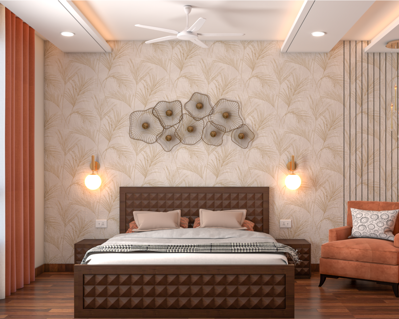 Spacious Modern Style Guest Bedroom With Sleek Interiors | Livspace