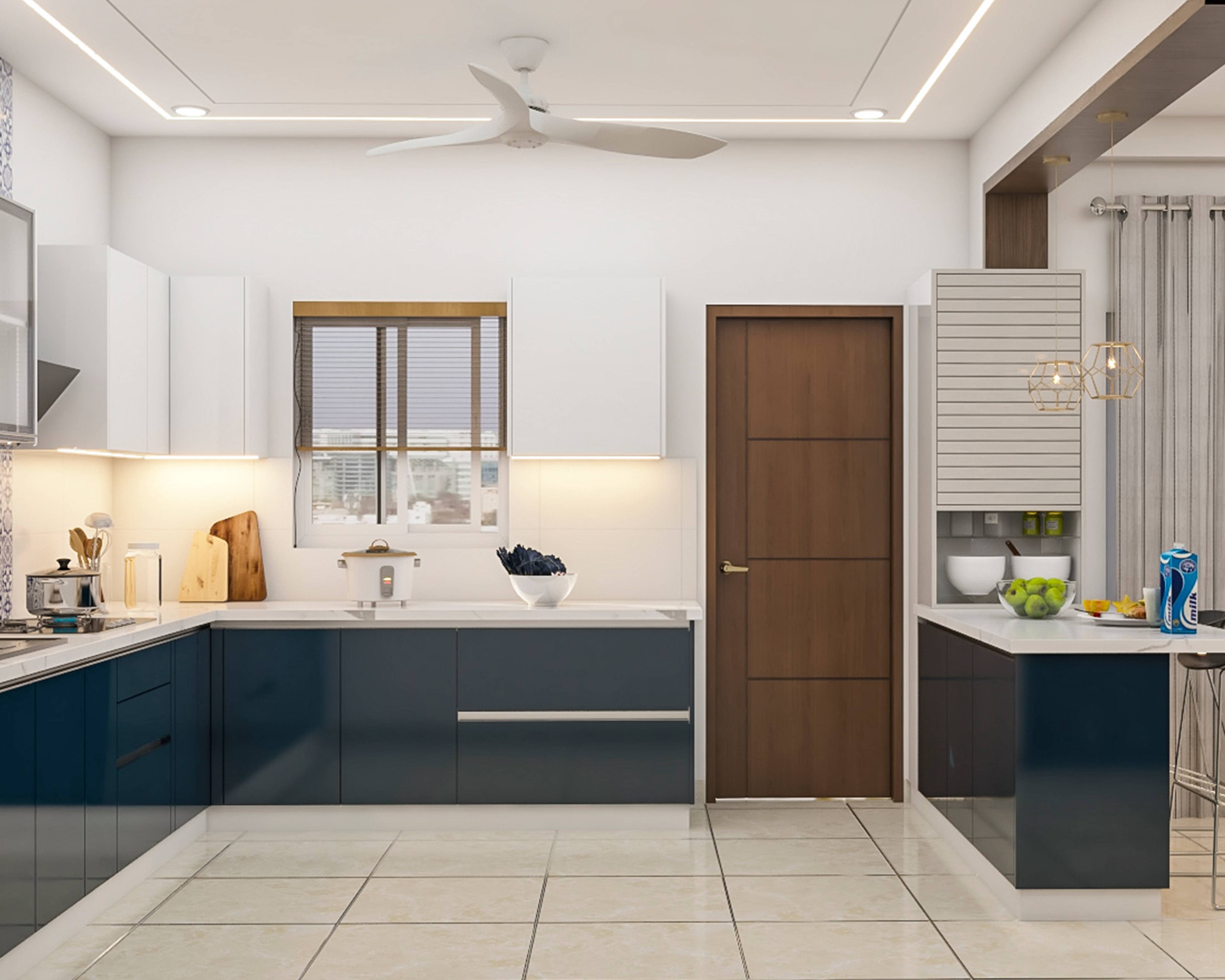 Multi-Functional Contemporary Open Kitchen Design | Livspace