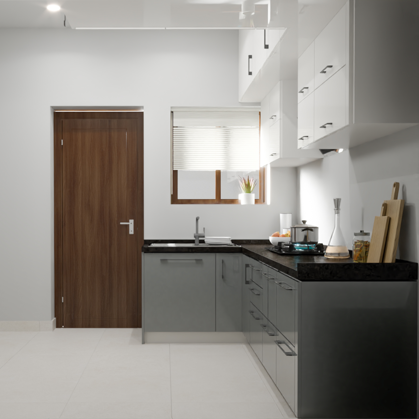 Convenient Maximum Storage Modern Style Kitchen Design I Livspace