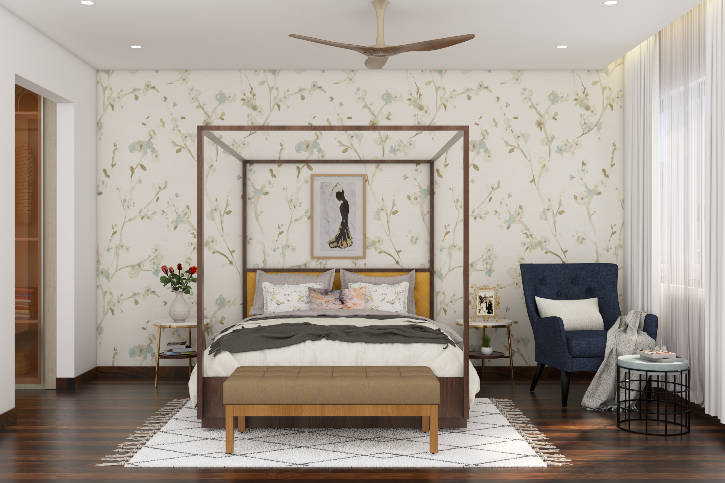 Modern Style Master Bedroom Design With Cosy Interiors | Livspace