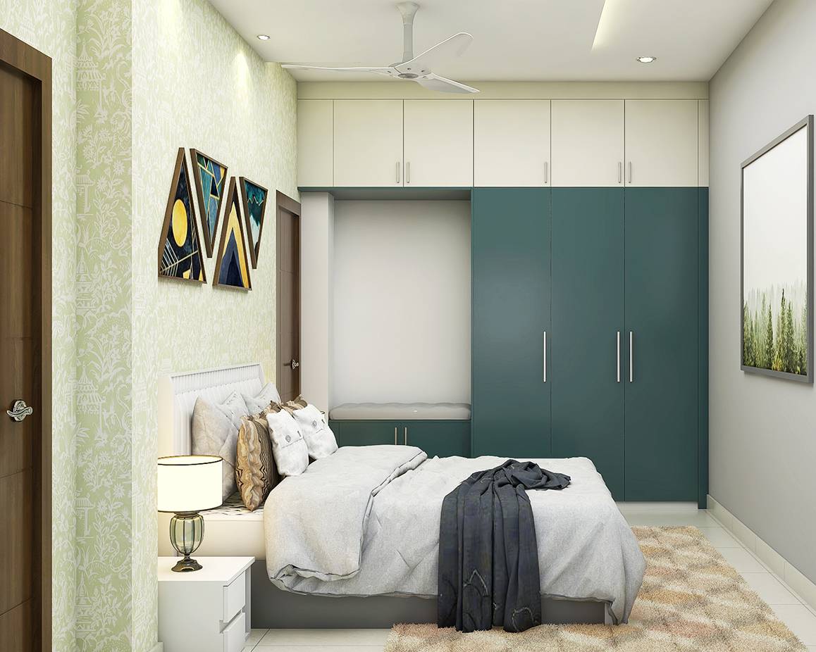 Modern Master Bedroom With Hinged Door Wardrobe | Livspace