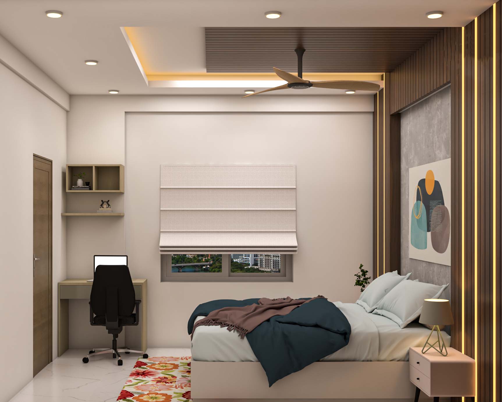 Classic Style Convenient Multi-Functional Master Bedroom Design | Livspace