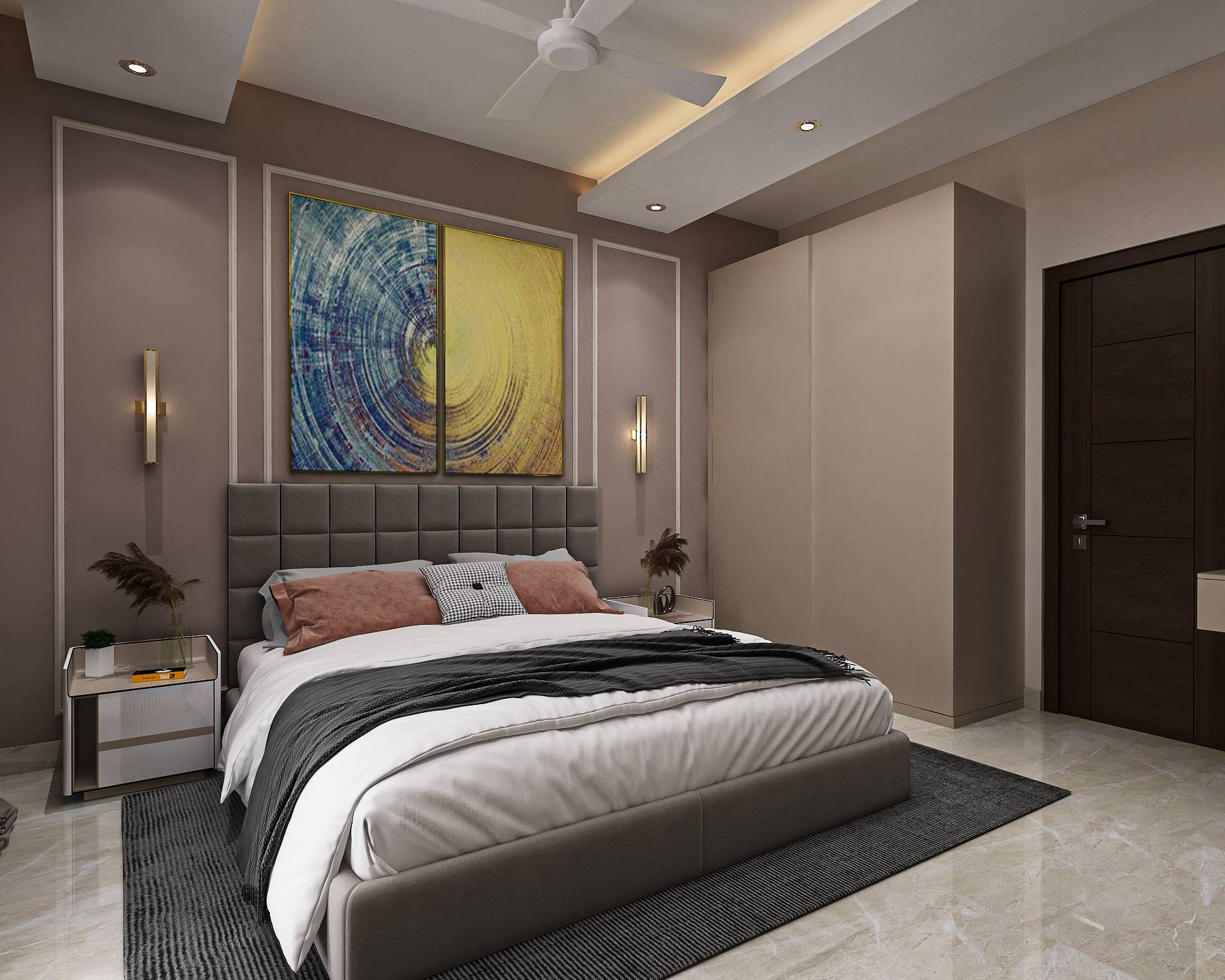 Modern Master Bedroom Design With Wardrobe | Livspace