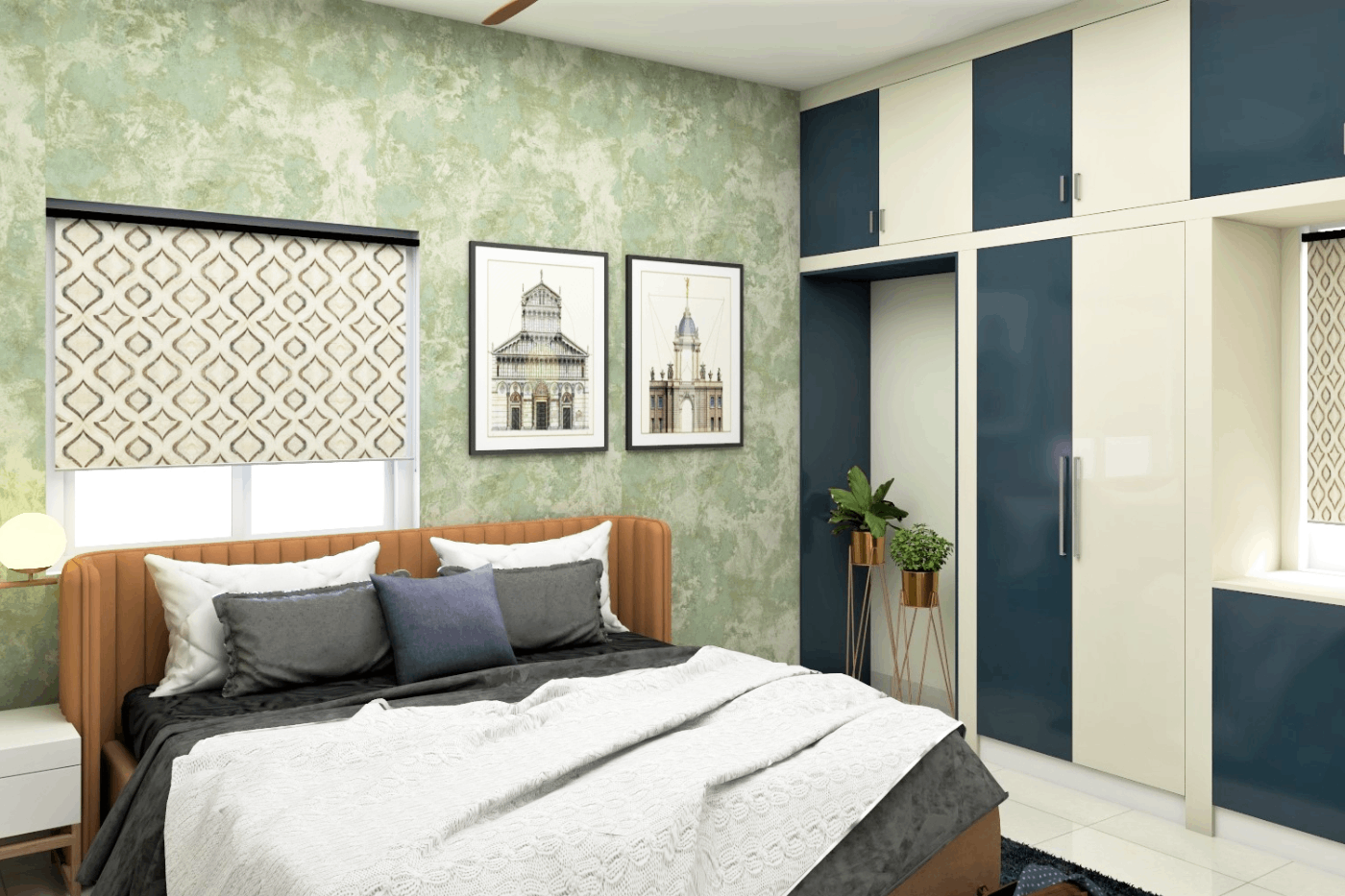 Maximum Storage Spacious Modern Style Master Bedroom Design | Livspace