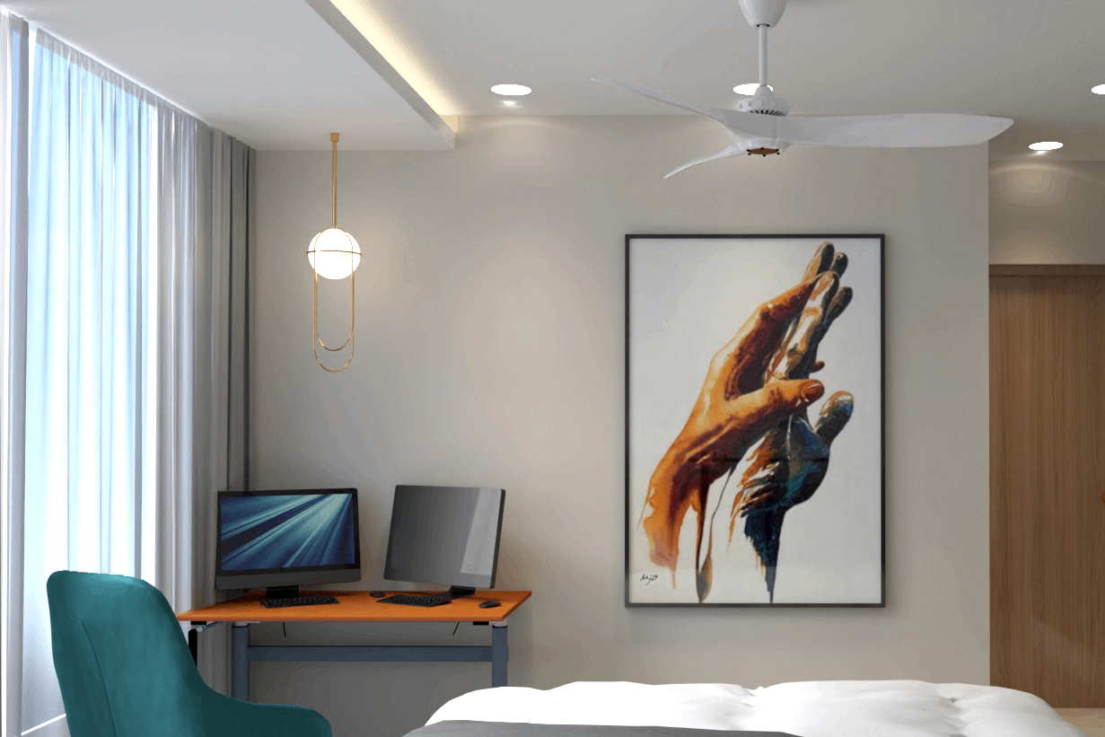 Convenient Contemporary Themed Spacious Master Bedroom Design | Livspace