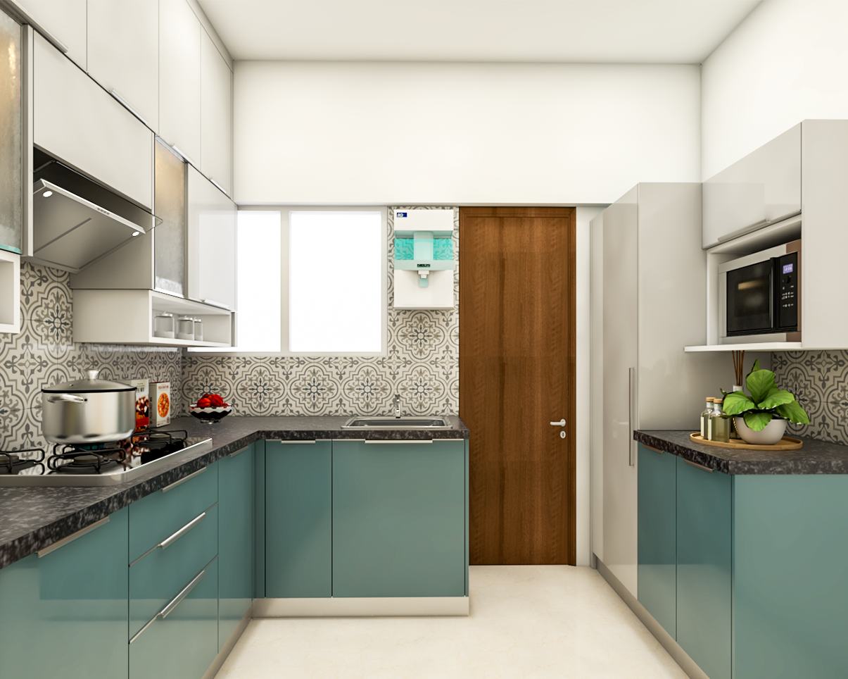 Spacious Convenient L-Shaped Kitchen Design | Livspace