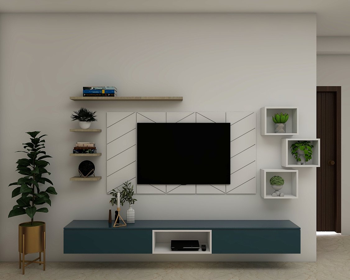 Elegant Convenient Modern Themed Spacious TV Unit Design | Livspace