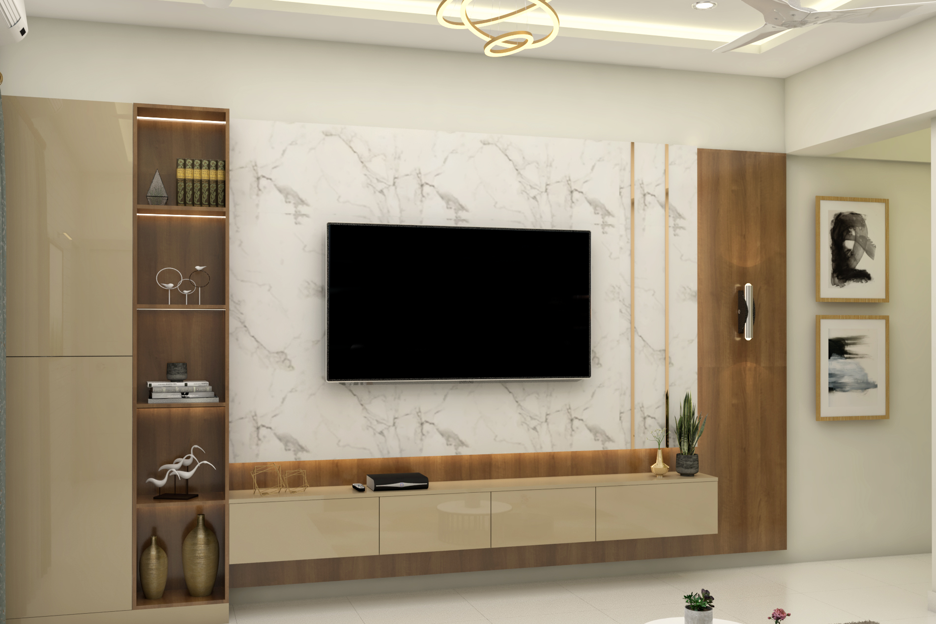 Contemporary TV Unit Design With Premium Interiors | Livspace