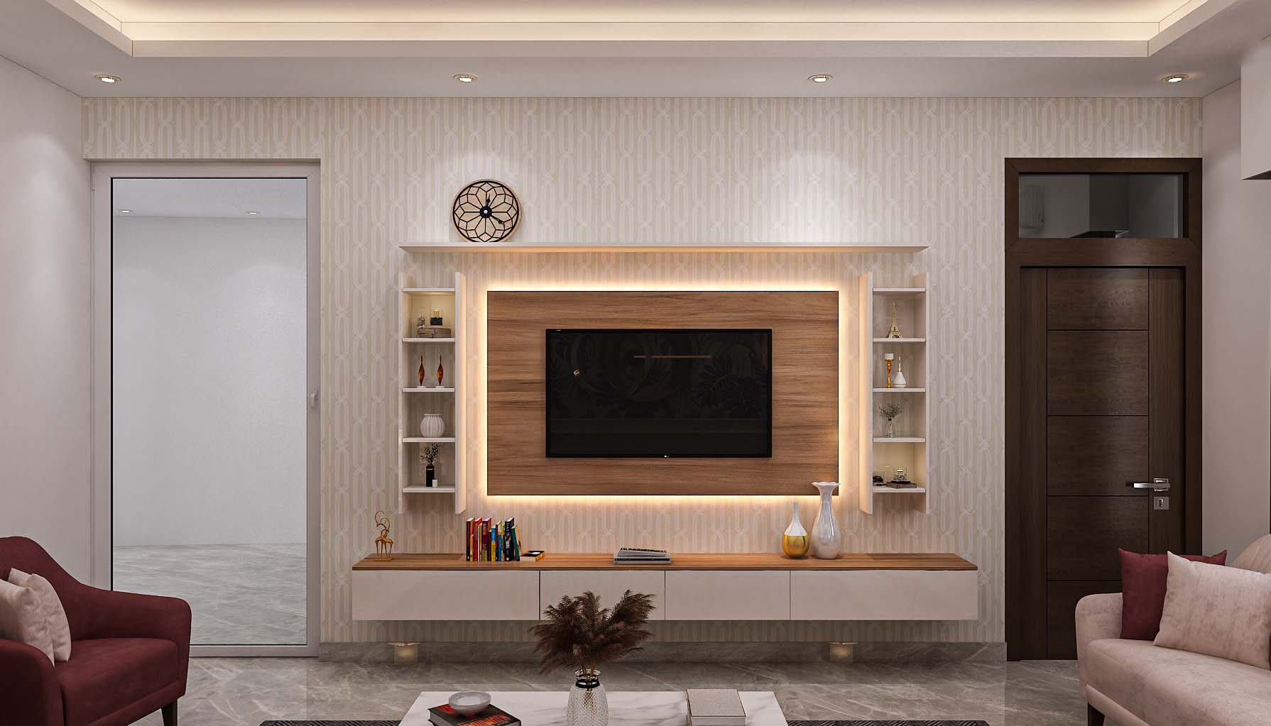 Modern TV Unit Design With Drawers | Livspace