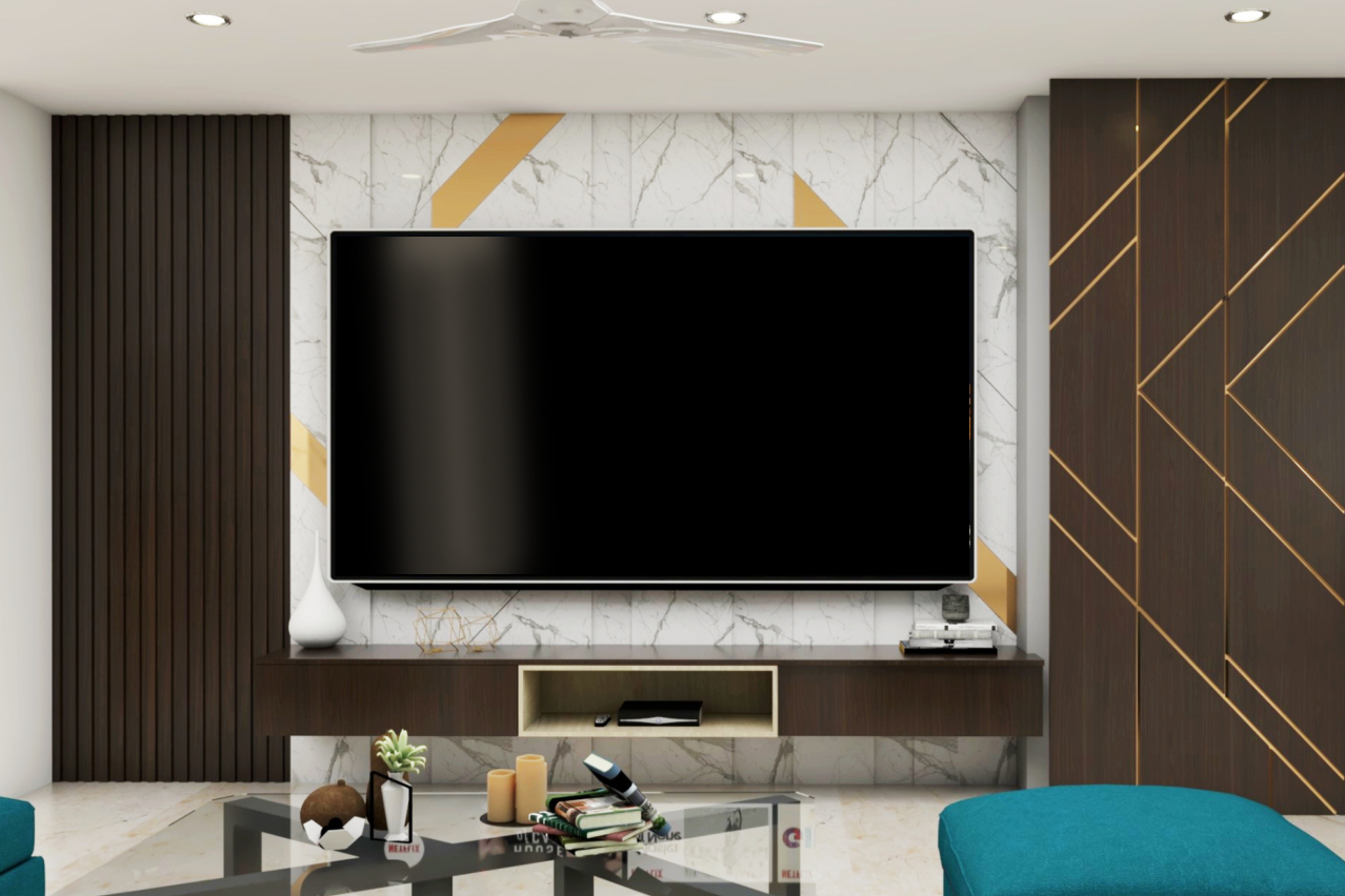 Contemporary Spacious TV Unit Design | Livspace