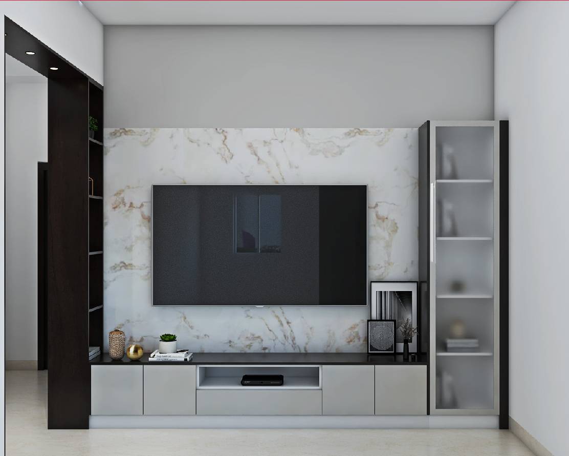 Modern Compact TV Unit With Console Table Design | Livspace