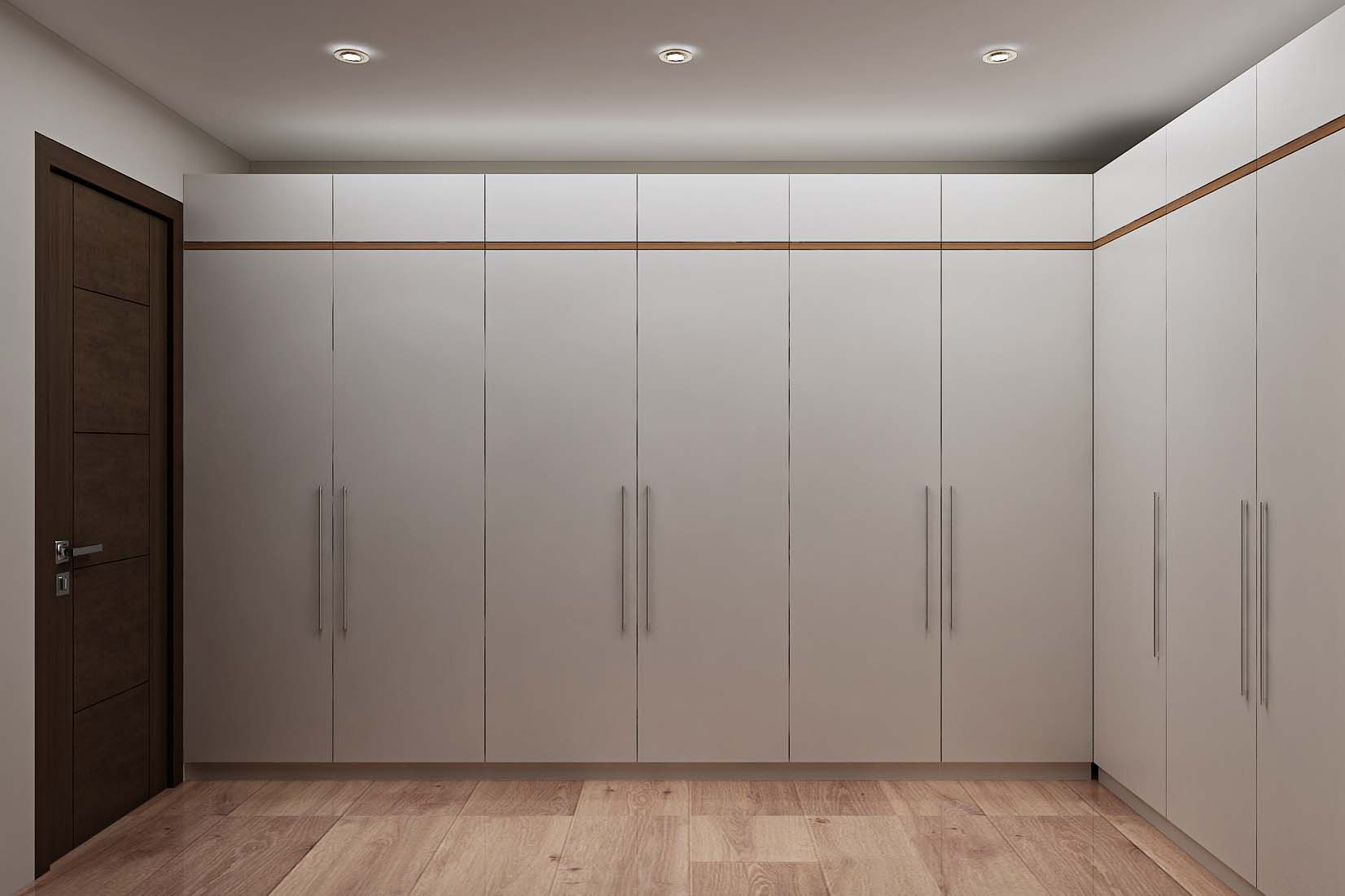 Contemporary Monochromatic Wardrobe With Spacious Interiors | Livspace