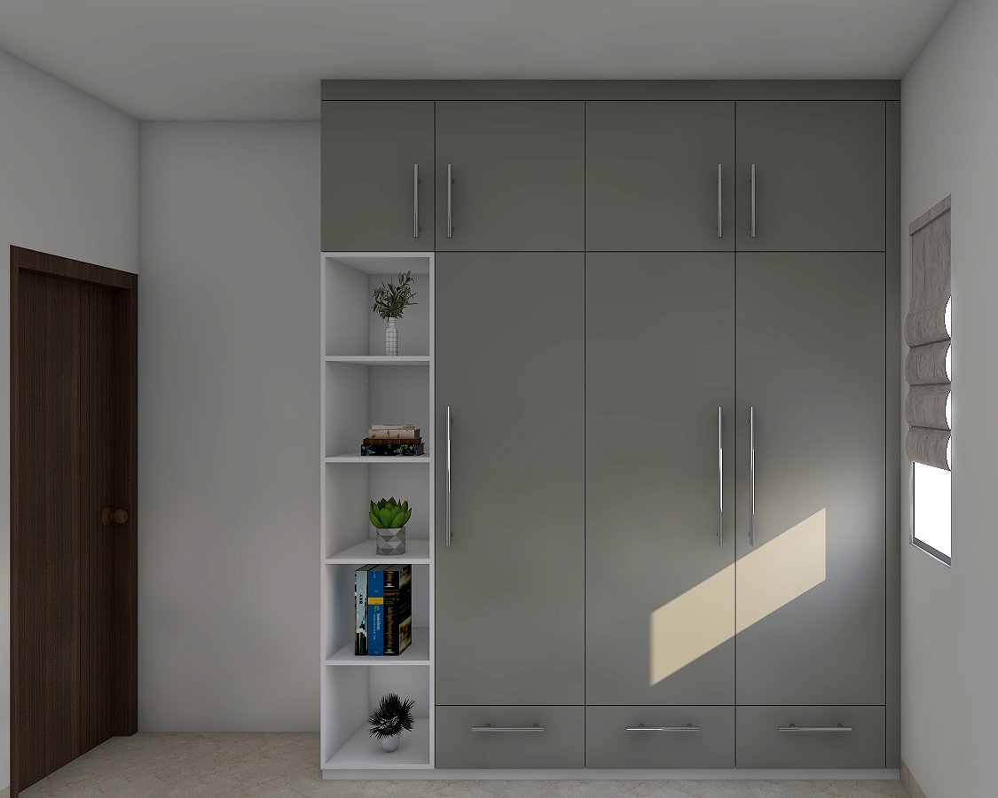 Low Maintenance Modern Styled Compact Sized Wardrobe Design| Livspace