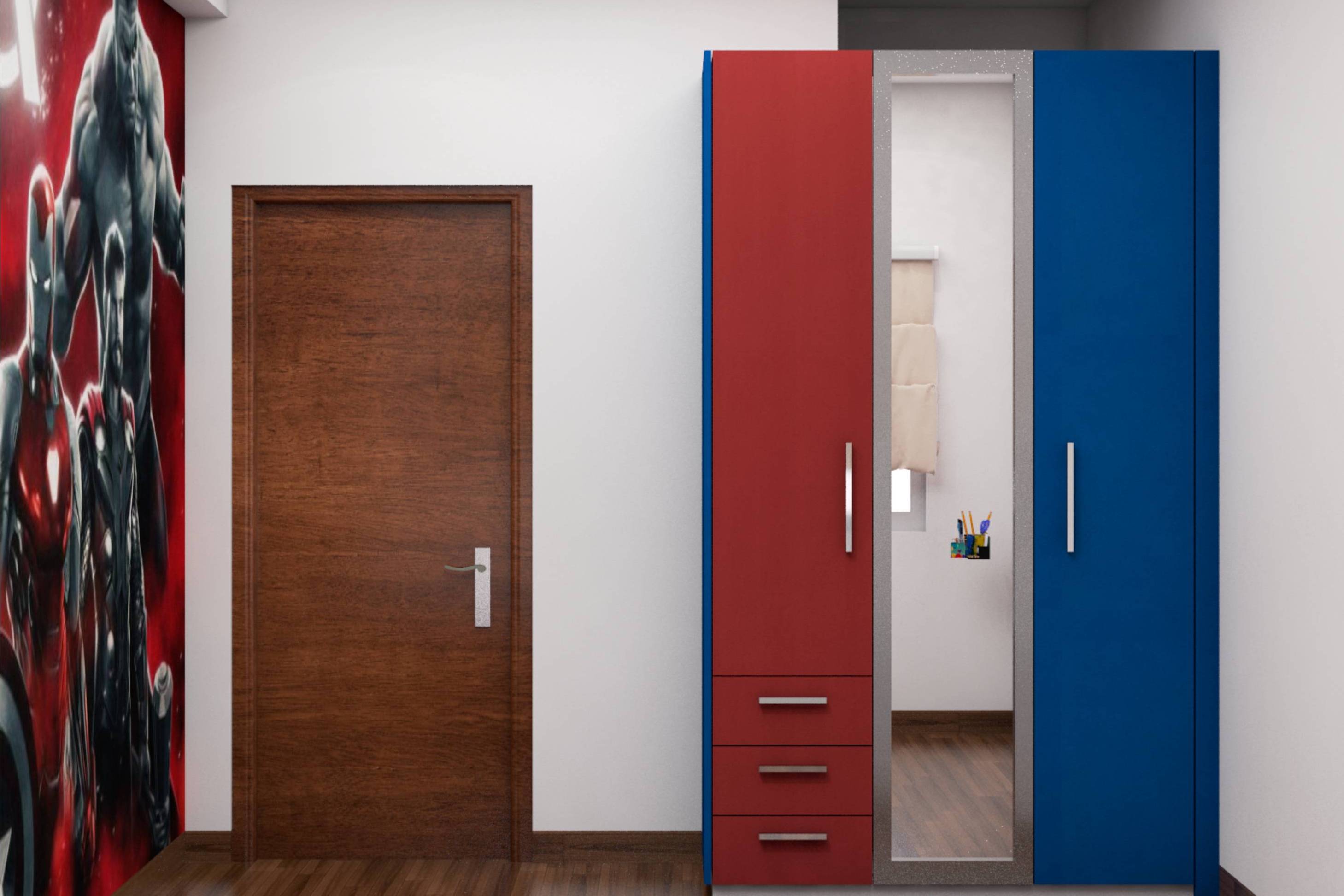 Low Maintenance Modern Styled Compact Sized Wardrobe Design| Livspace