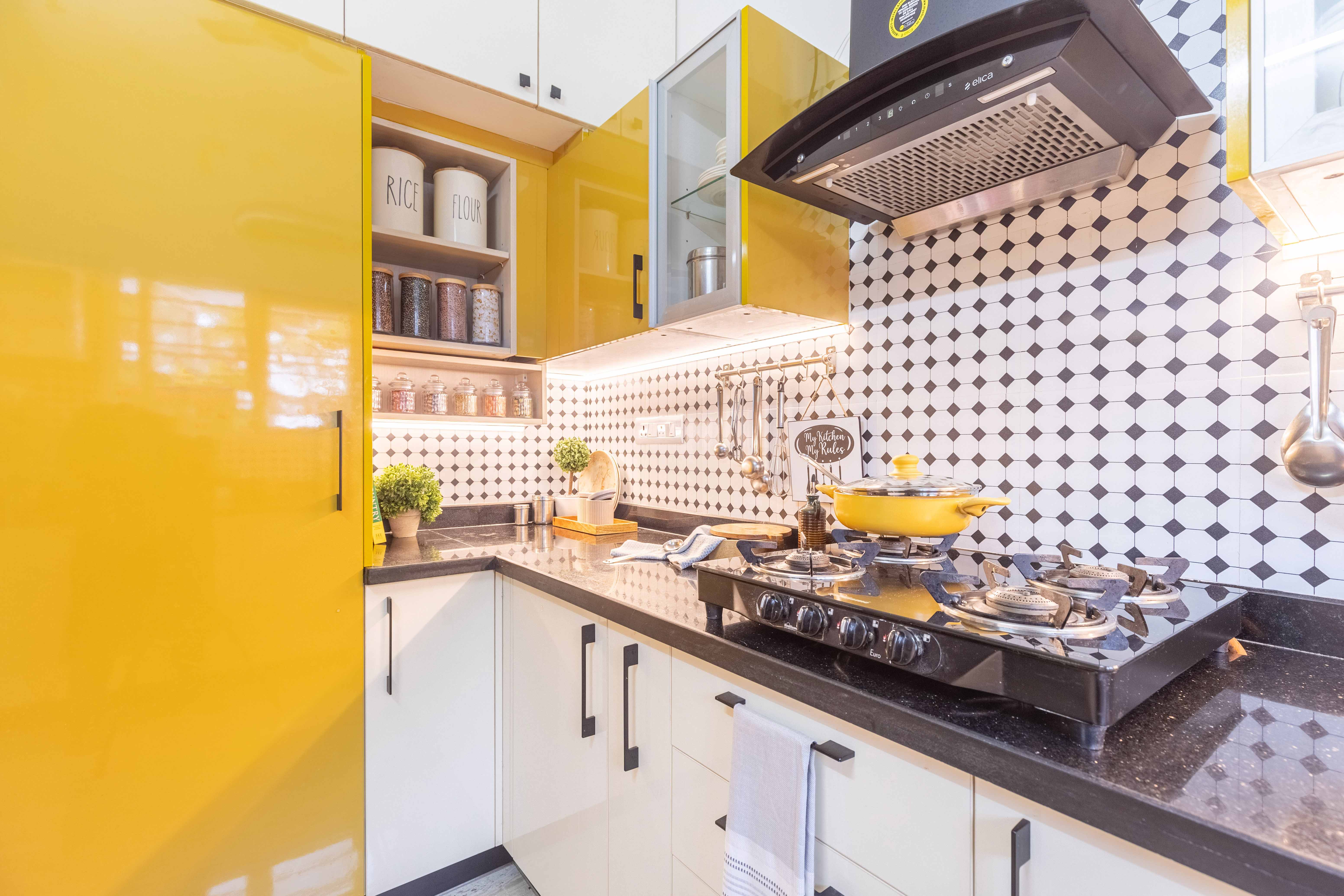 Modern U-Shaped Kitchen Design with Margherita and Marigold Yellow ...