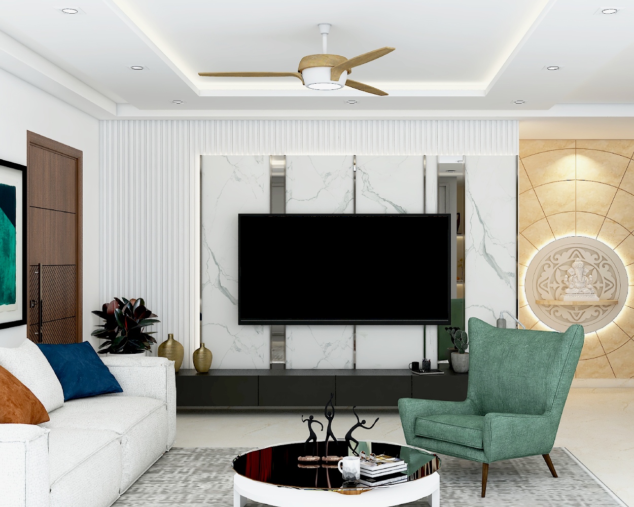 Contemporary Black Wall Mount TV Unit Design with Drawer Storage -12x11 ...