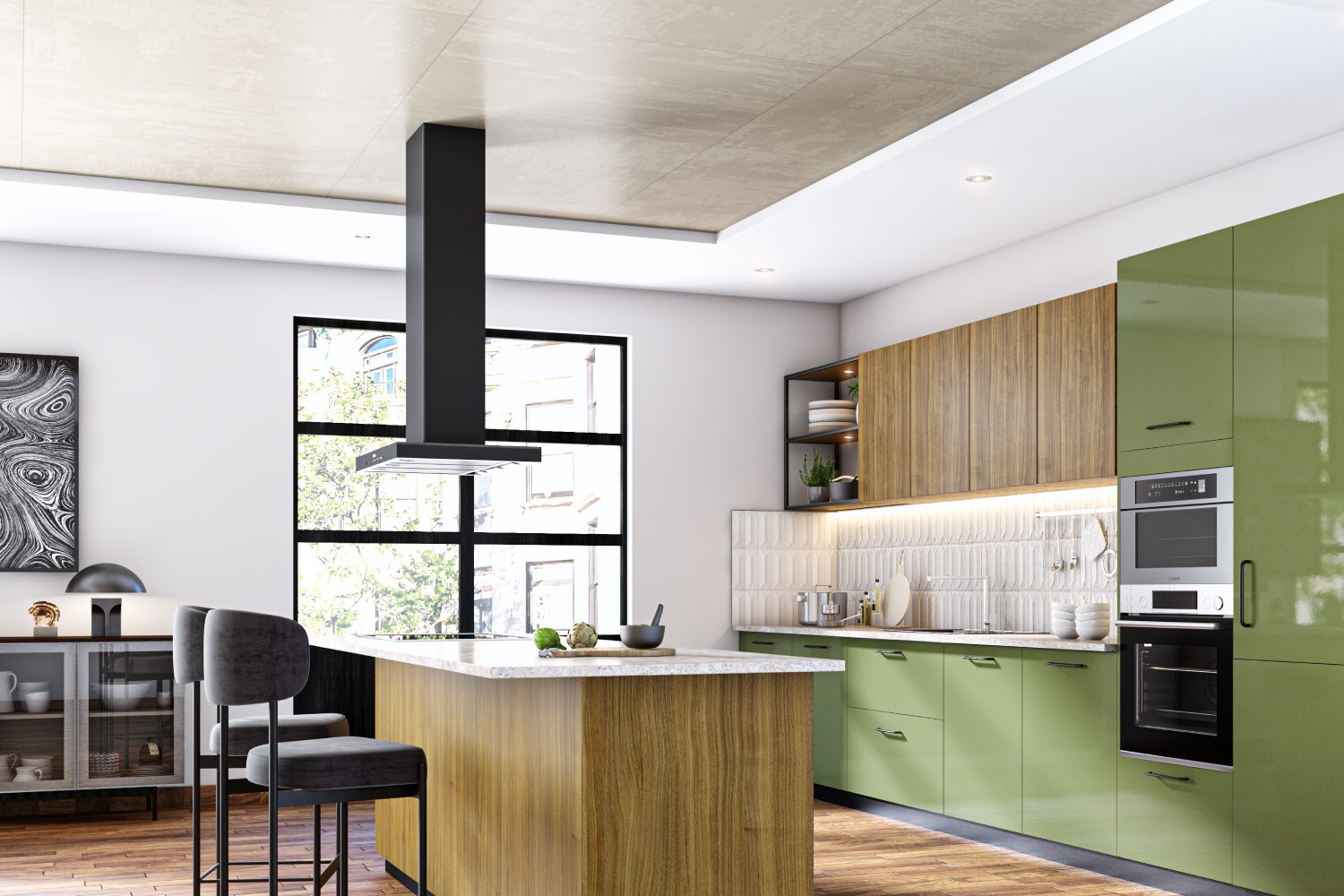 Rectangular Contemporary Peripheral False Ceiling Design with ...